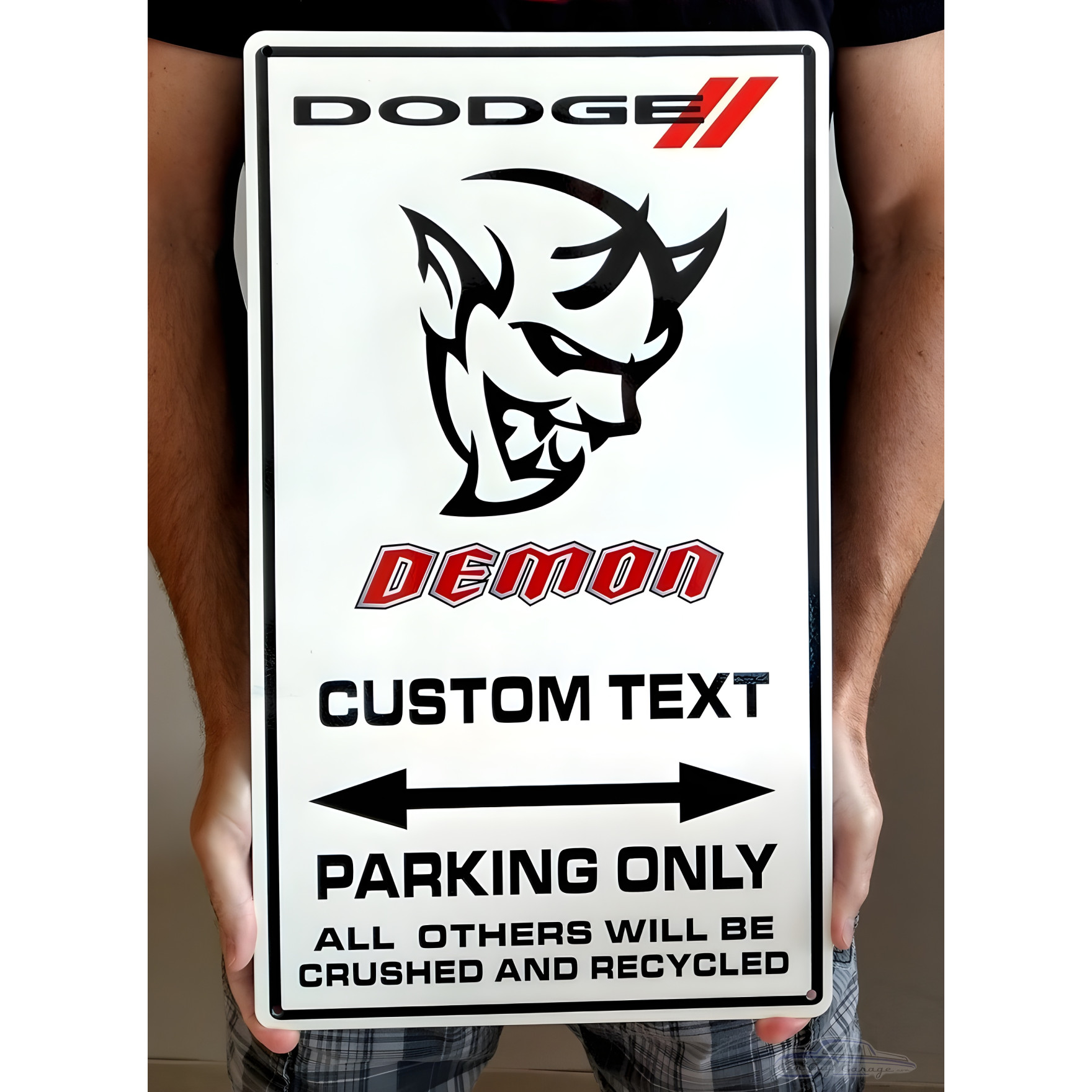Personalized Dodge Demon Parking Sign - Heavy Duty Steel, 20"x12"