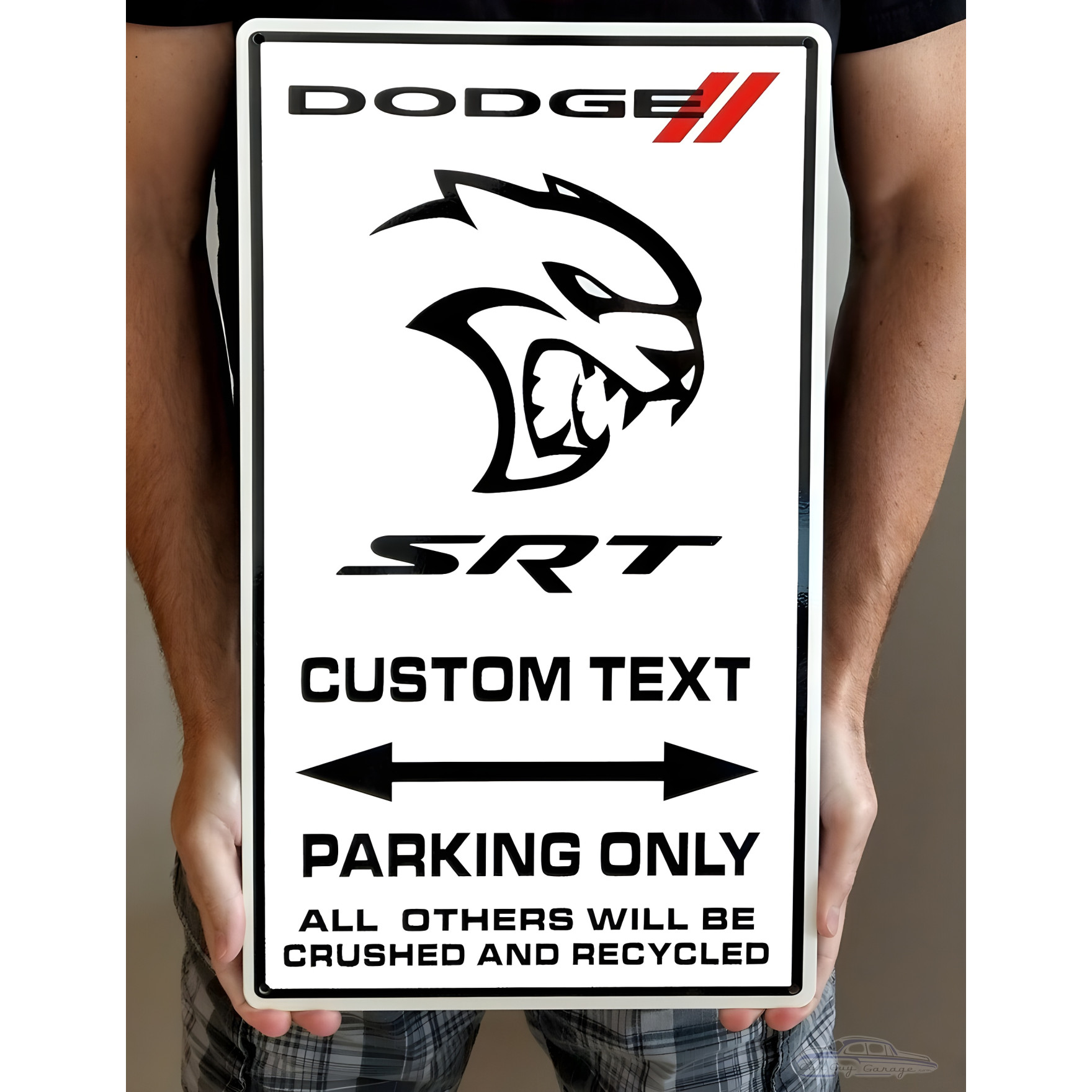 Personalized Dodge Hellcat Parking Sign - Heavy Duty Steel