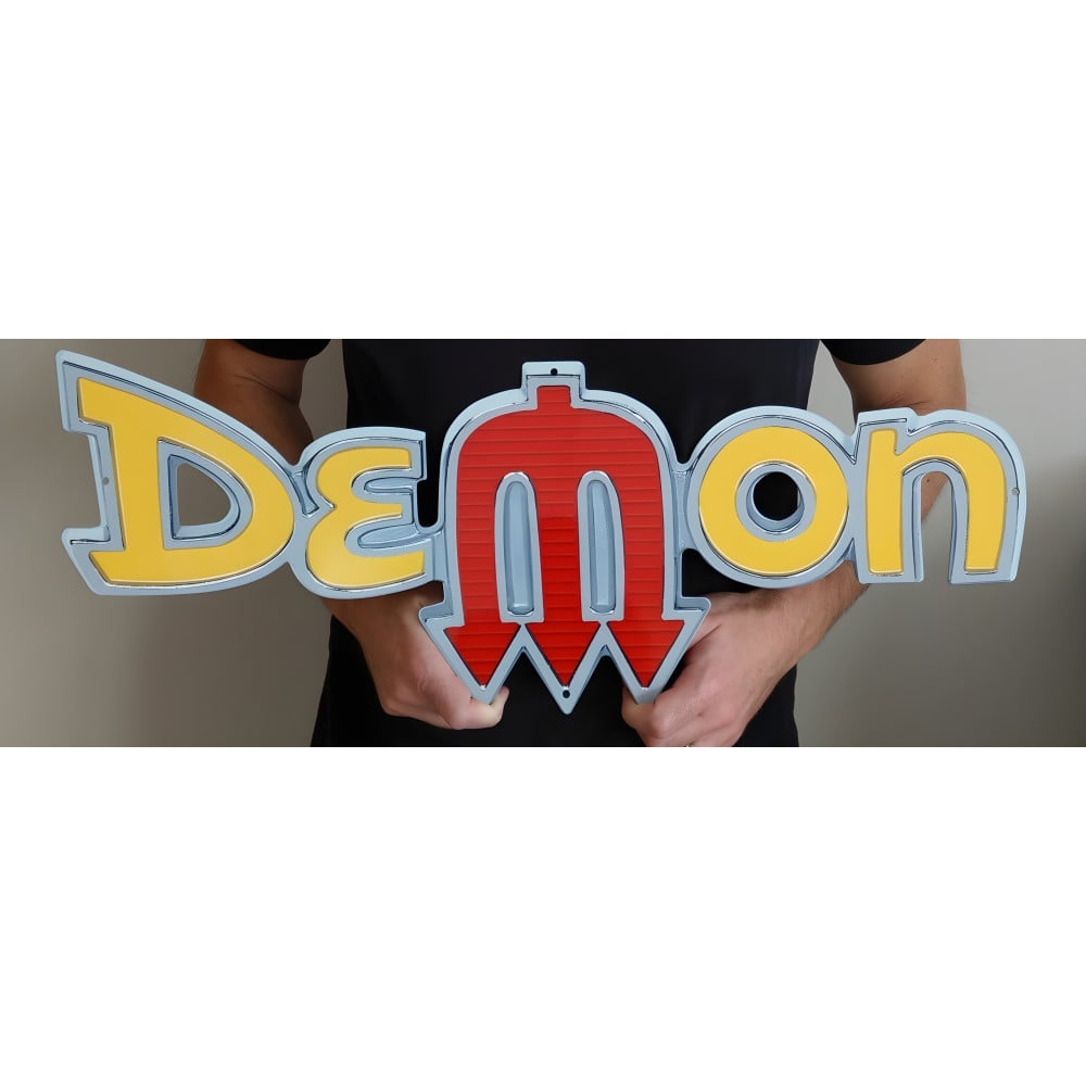 Dodge Demon Neon Clock - 15" Diameter, Real Glass Neon, Quartz