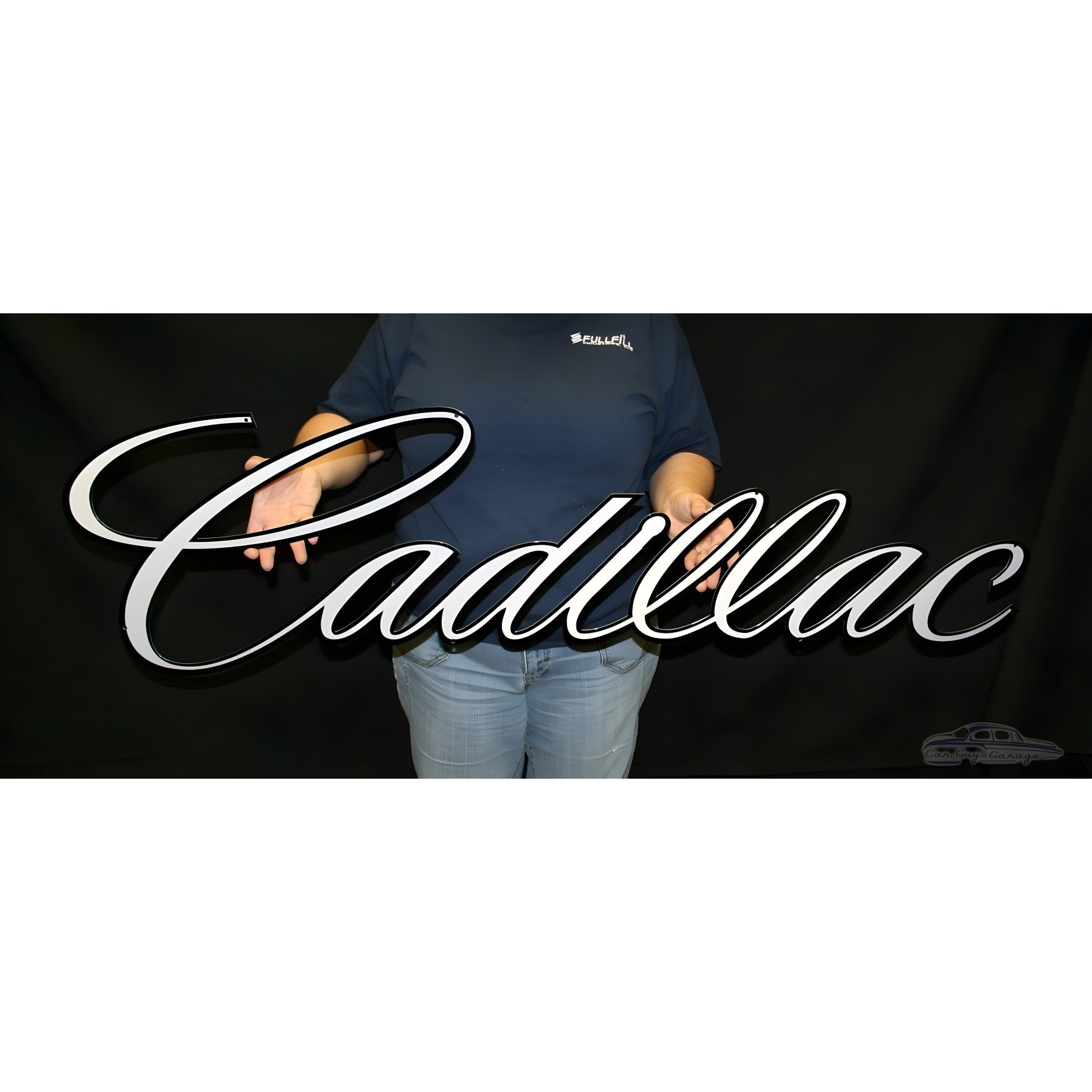 Cadillac Metal Sign - Durable 14-Gauge Steel, 50"x14"