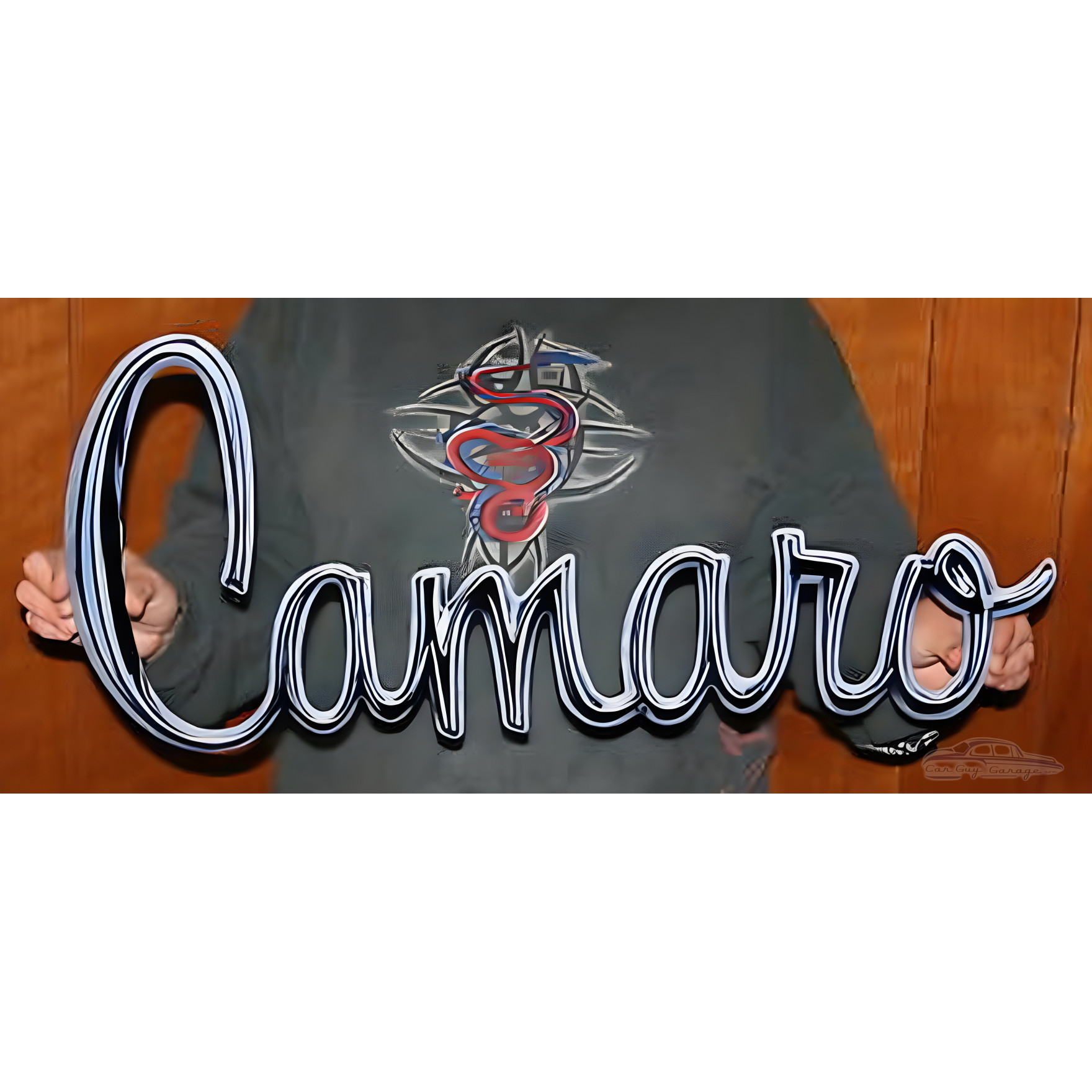 Camaro Script Metal Sign - Durable 14-Gauge Steel, 26"x13"