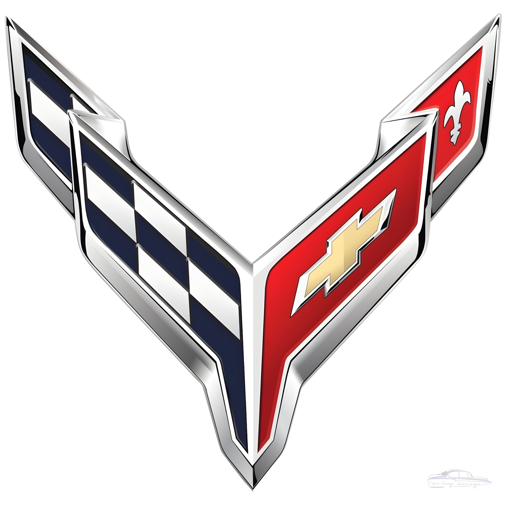 Corvette C8 Crossed Flags Metal Sign - Durable 14-Gauge Steel