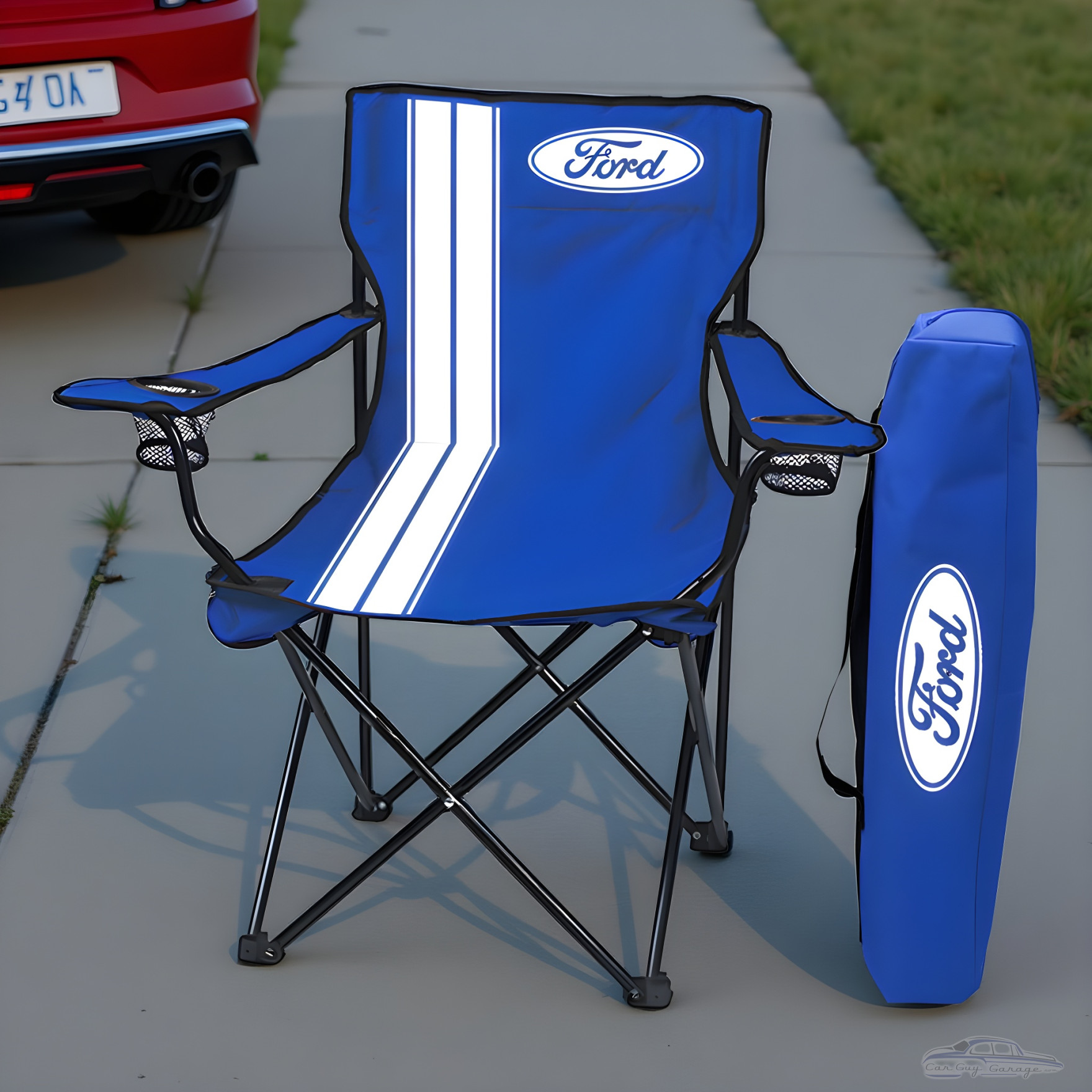 Ford Folding Chair - Portable, Durable, with Cup Holders