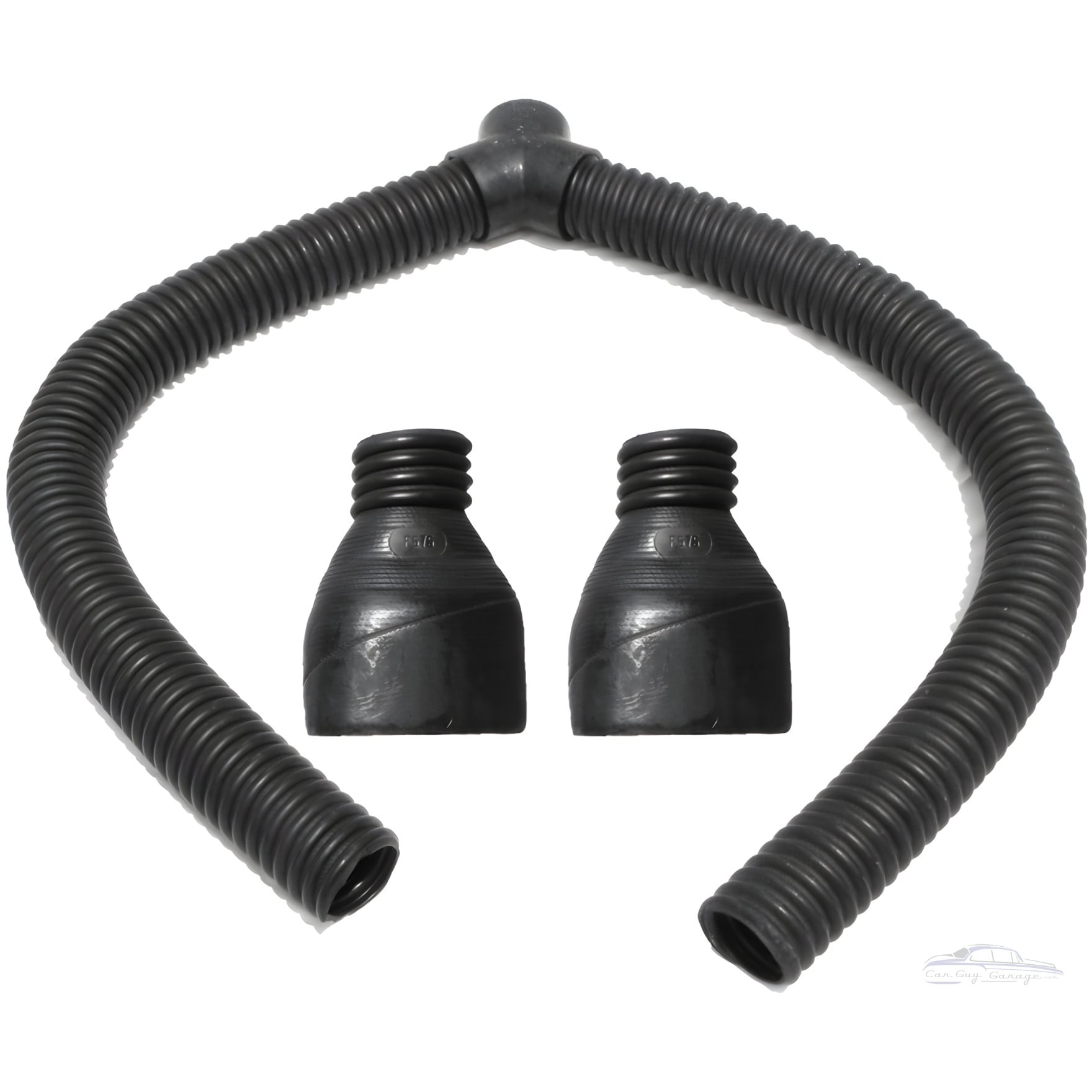 3" Exhaust Hose Kit with Adapters for Dual Twin Pipes