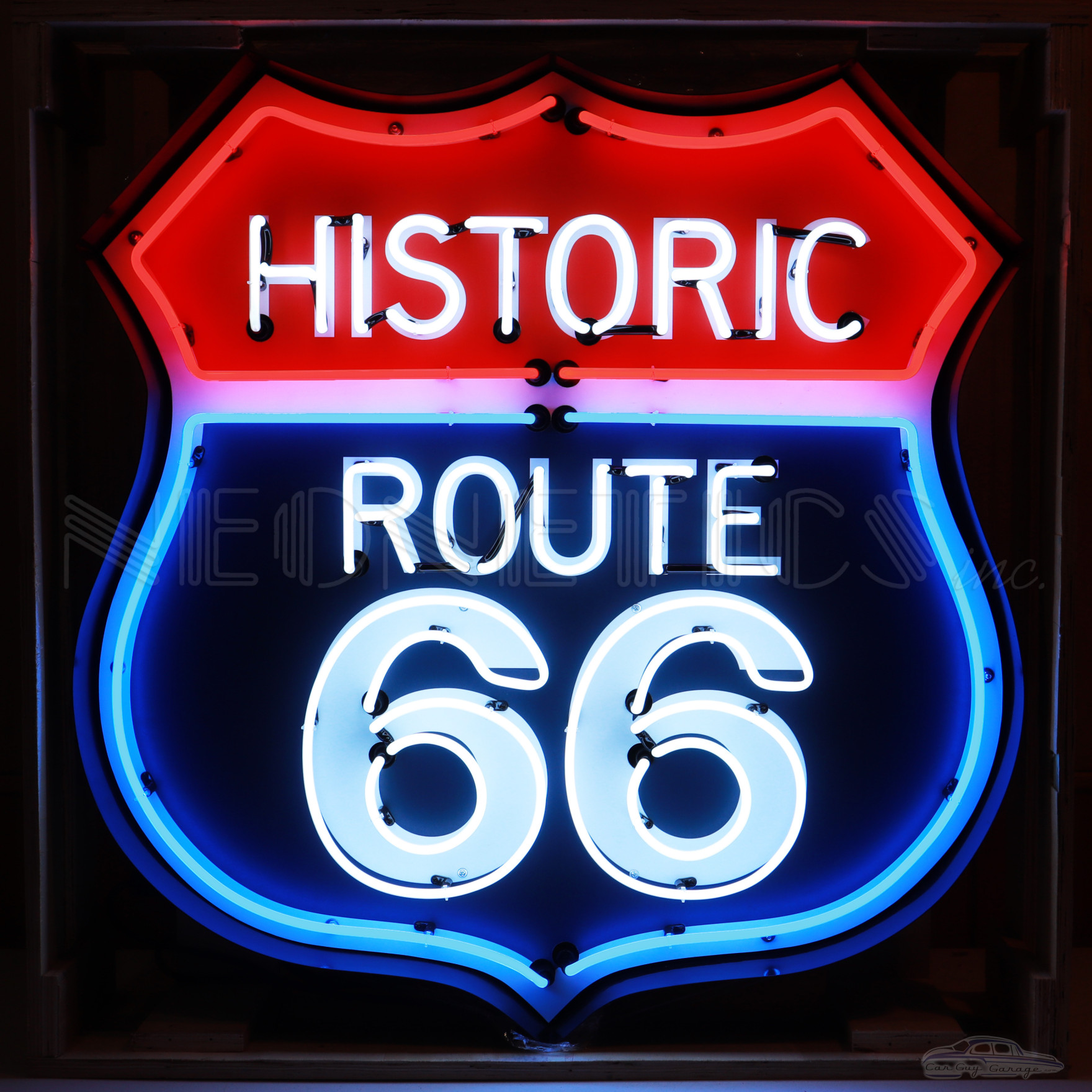 Historic Route 66 Neon Sign - Vintage Americana Decor, 35"