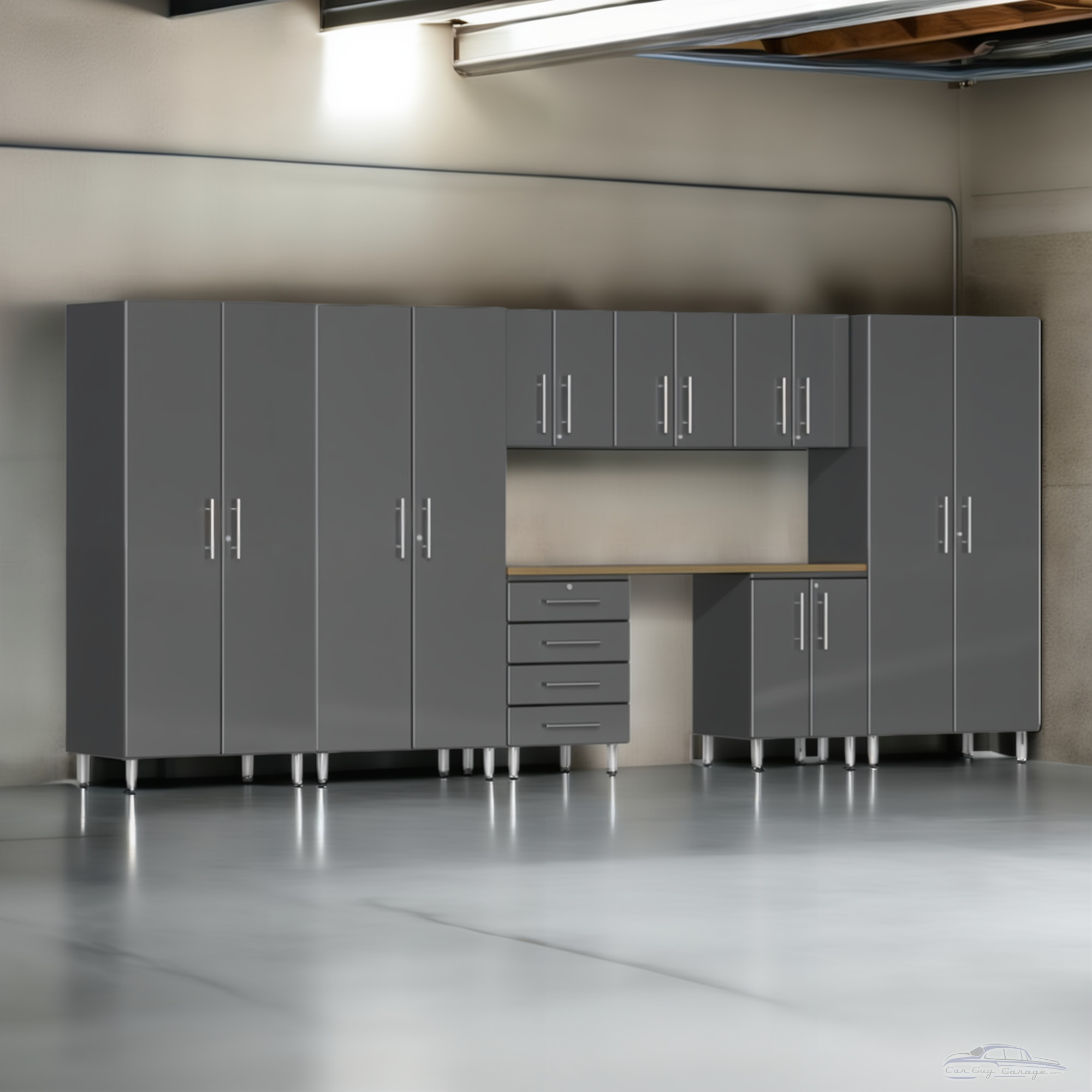 Grey Modular 9 Piece Cabinet Set - Ultimate Garage Storage Solution
