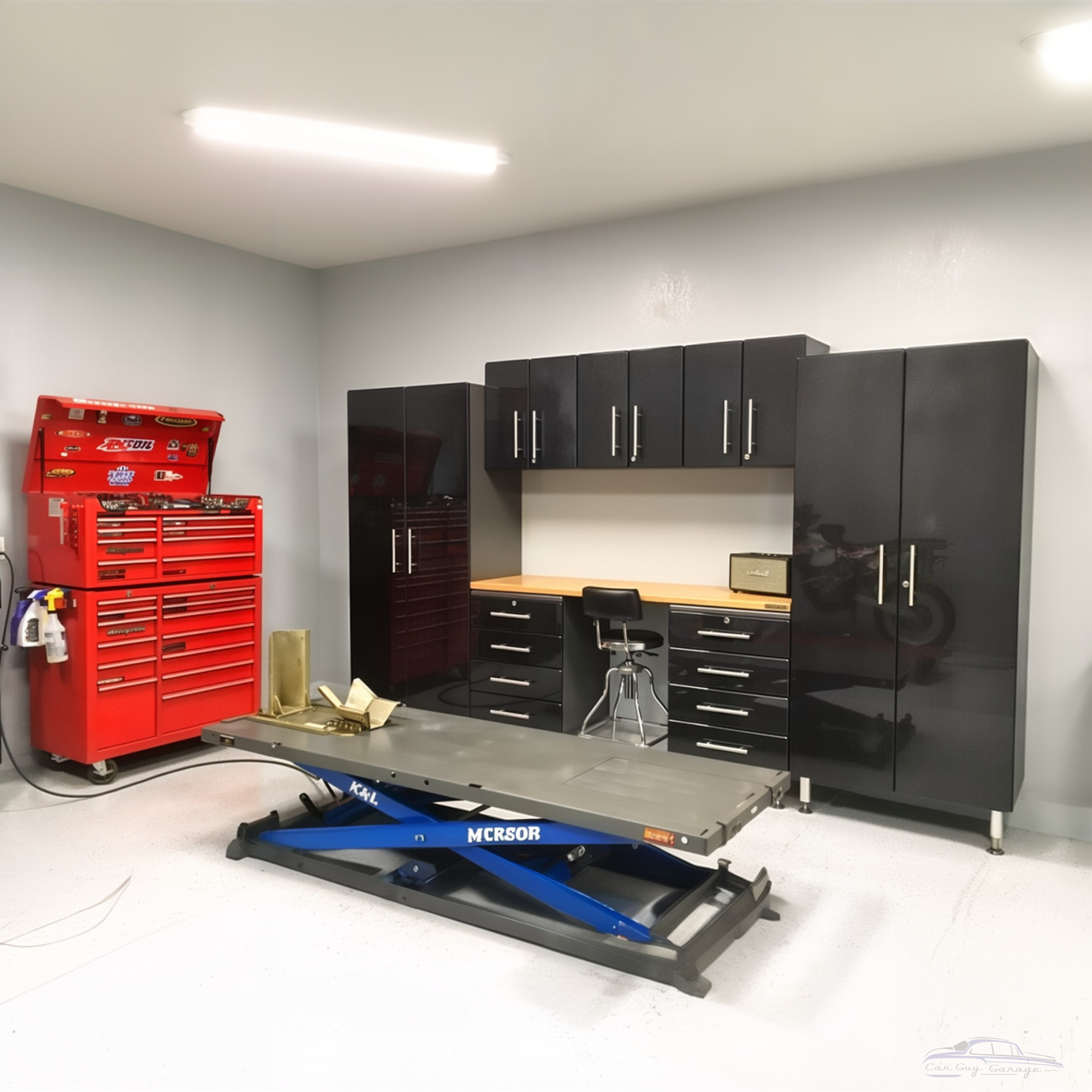 Black Modular 8 Piece Kit with Bamboo Worktop for Garage