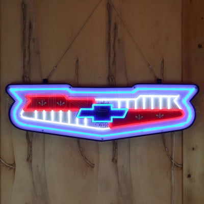 57 Chevy Emblem LED Flex Rope Sign - Classic & Durable Decor