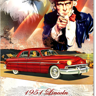 1951 Lincoln Classic Metal Sign - 12" x 18"