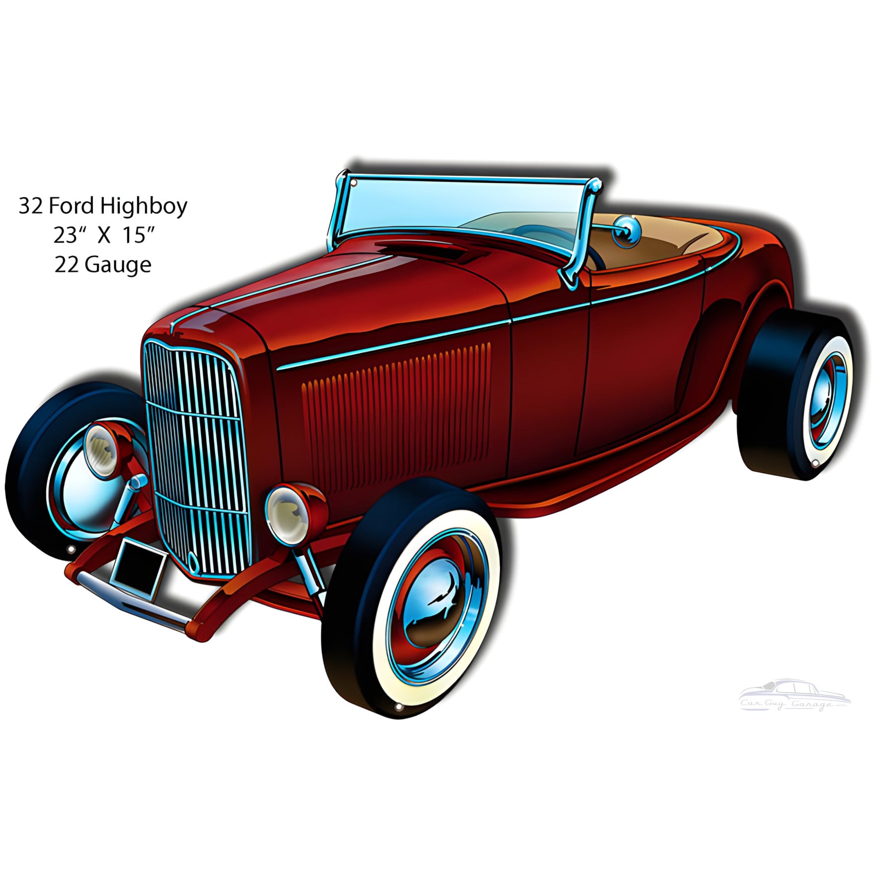 32 Ford Highboy Metal Sign - 15" x 23"