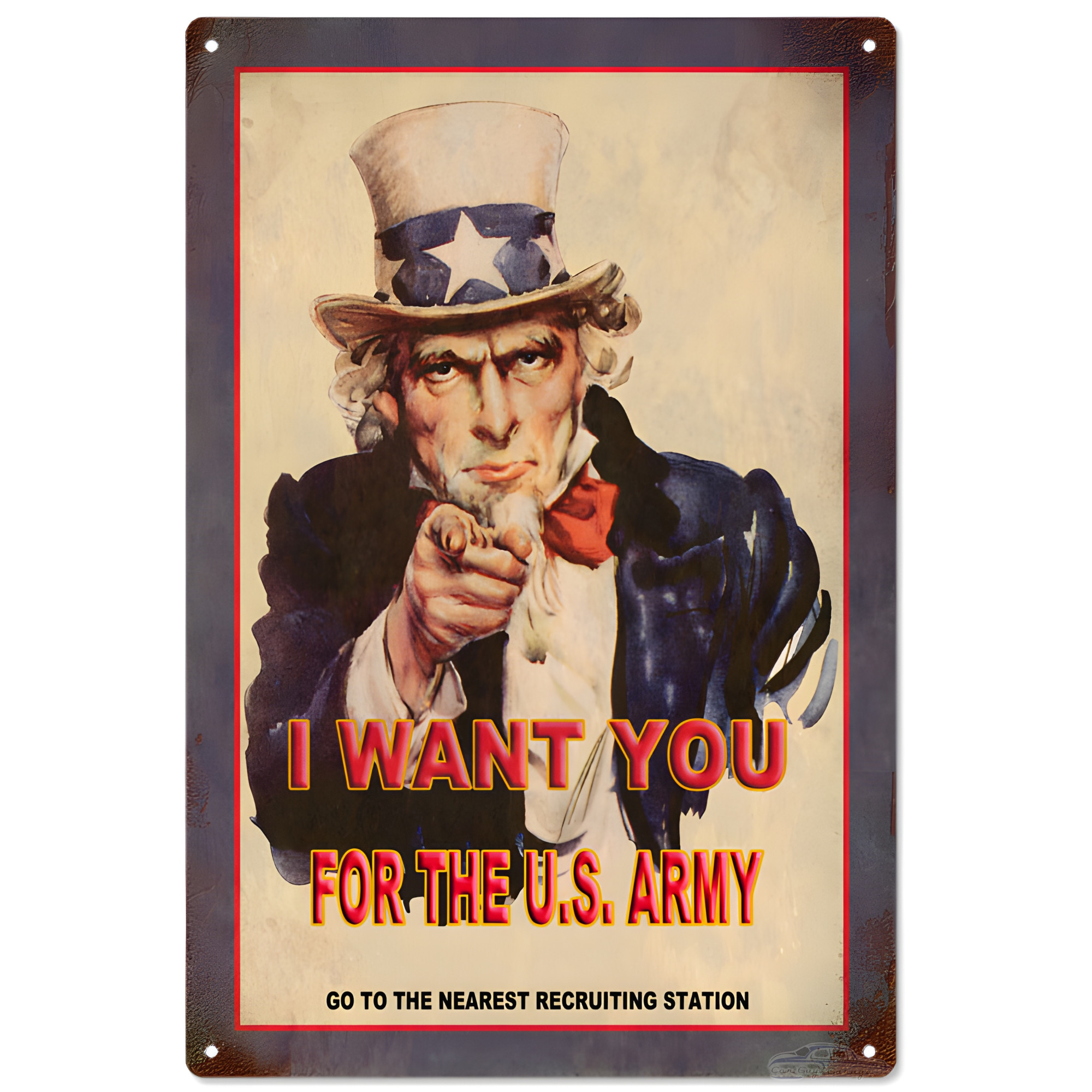 Uncle Sam US Army Metal Sign - 12" x 18"