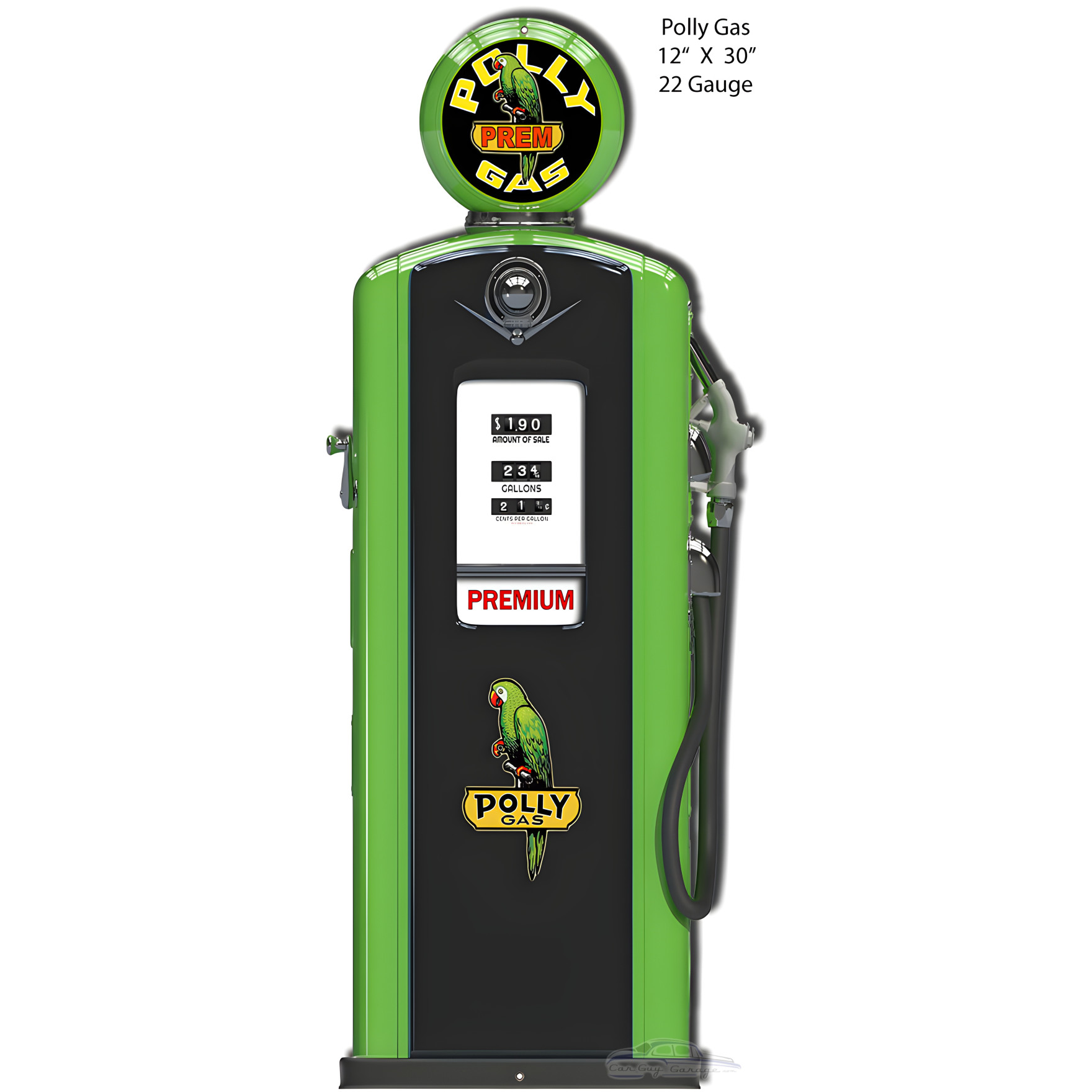Polly Gas Pump Metal Sign - 12" x 30"