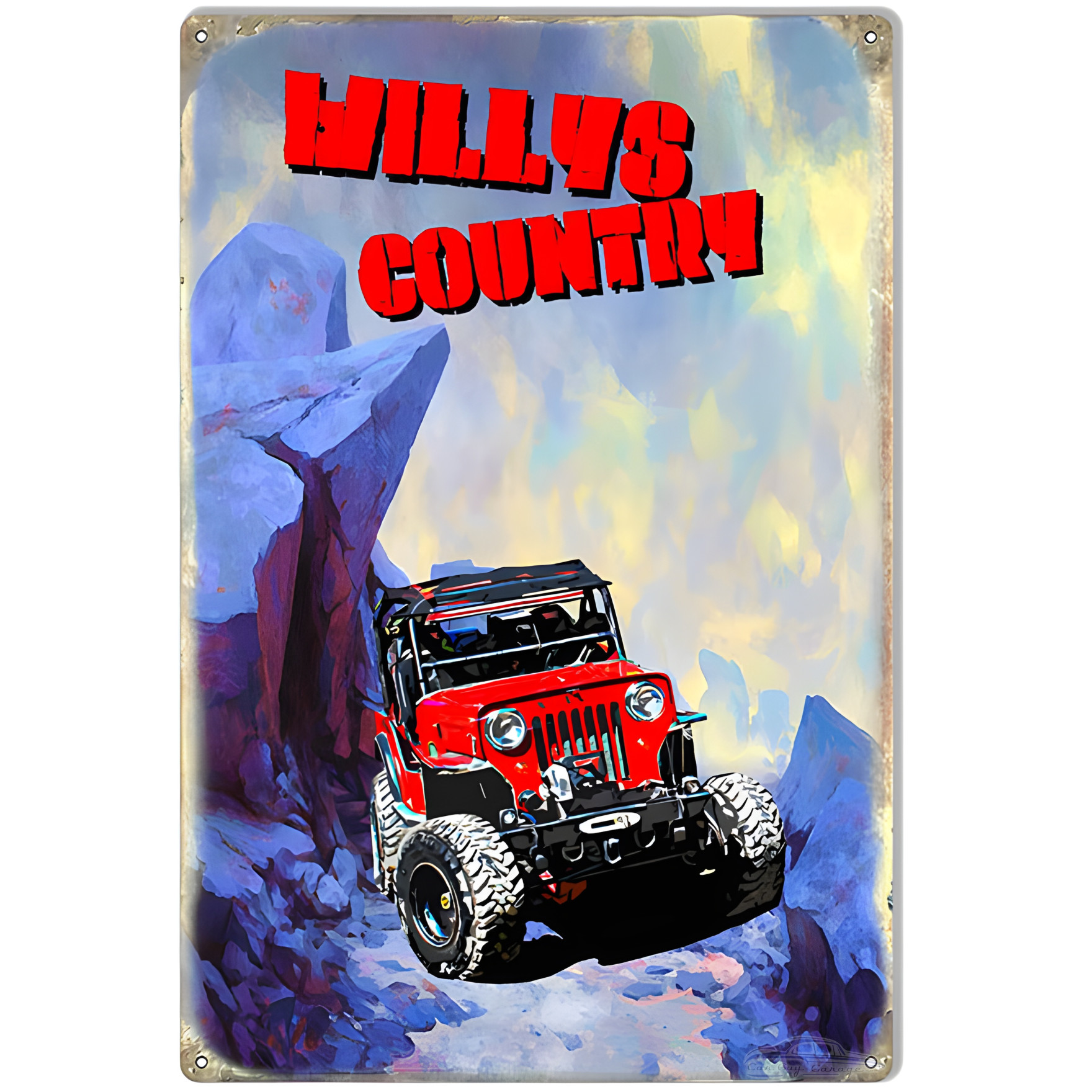 Willys Country Jeep Metal Sign - 12" x 18"