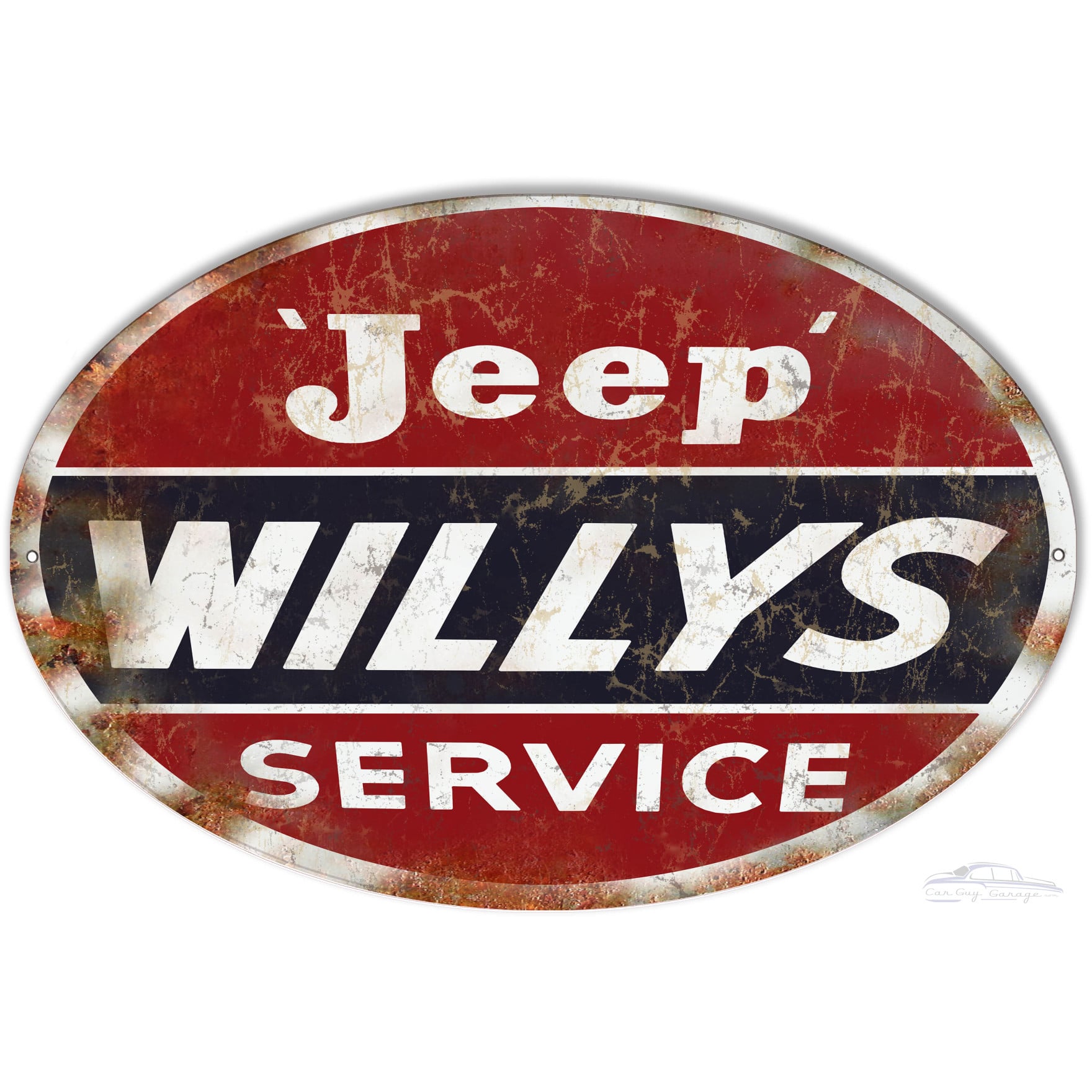 Jeep Willys Garage Shop Metal Sign - 11" x 18"
