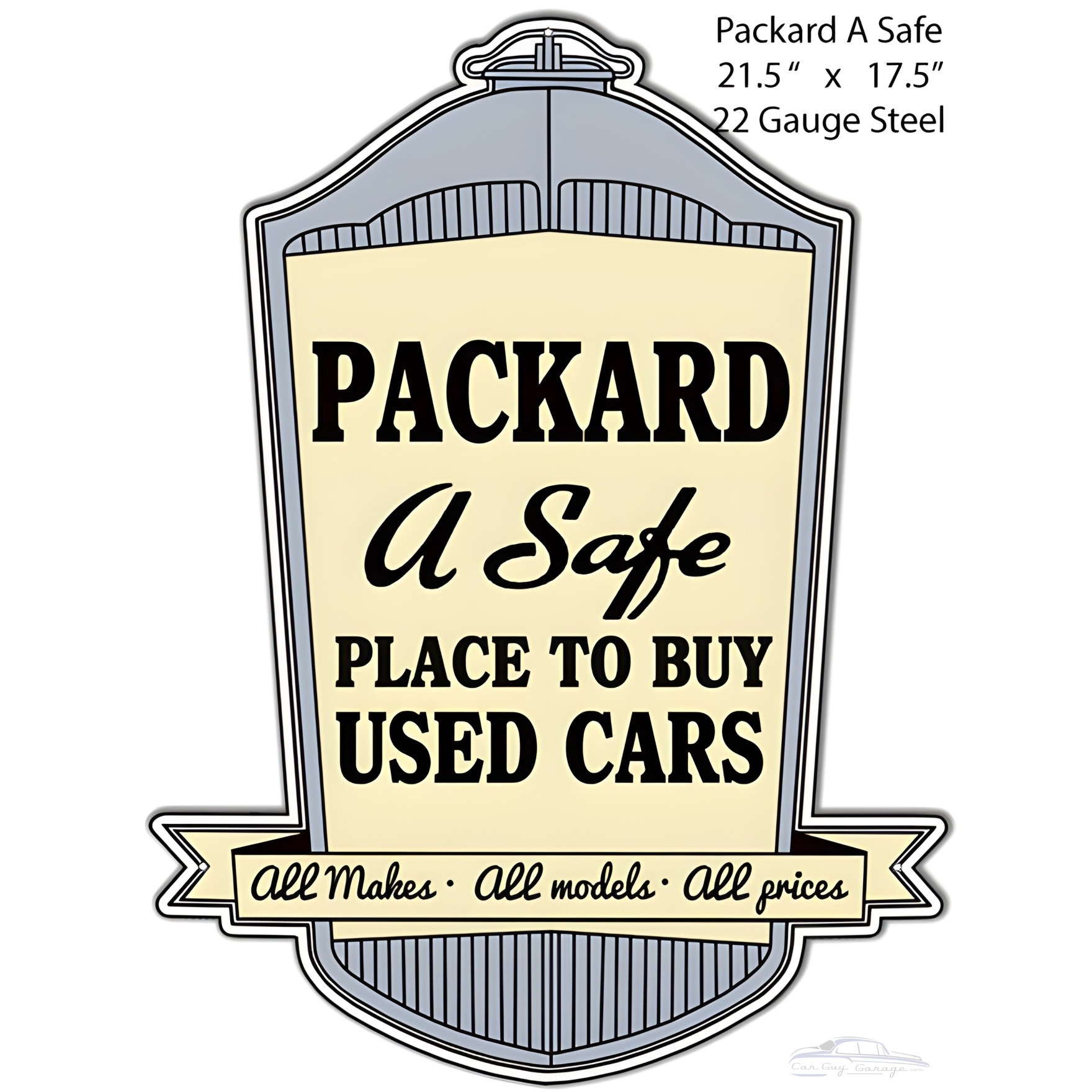 Packard Reproduction Laser Cut Out Metal Sign - 17.5" x 21.5"