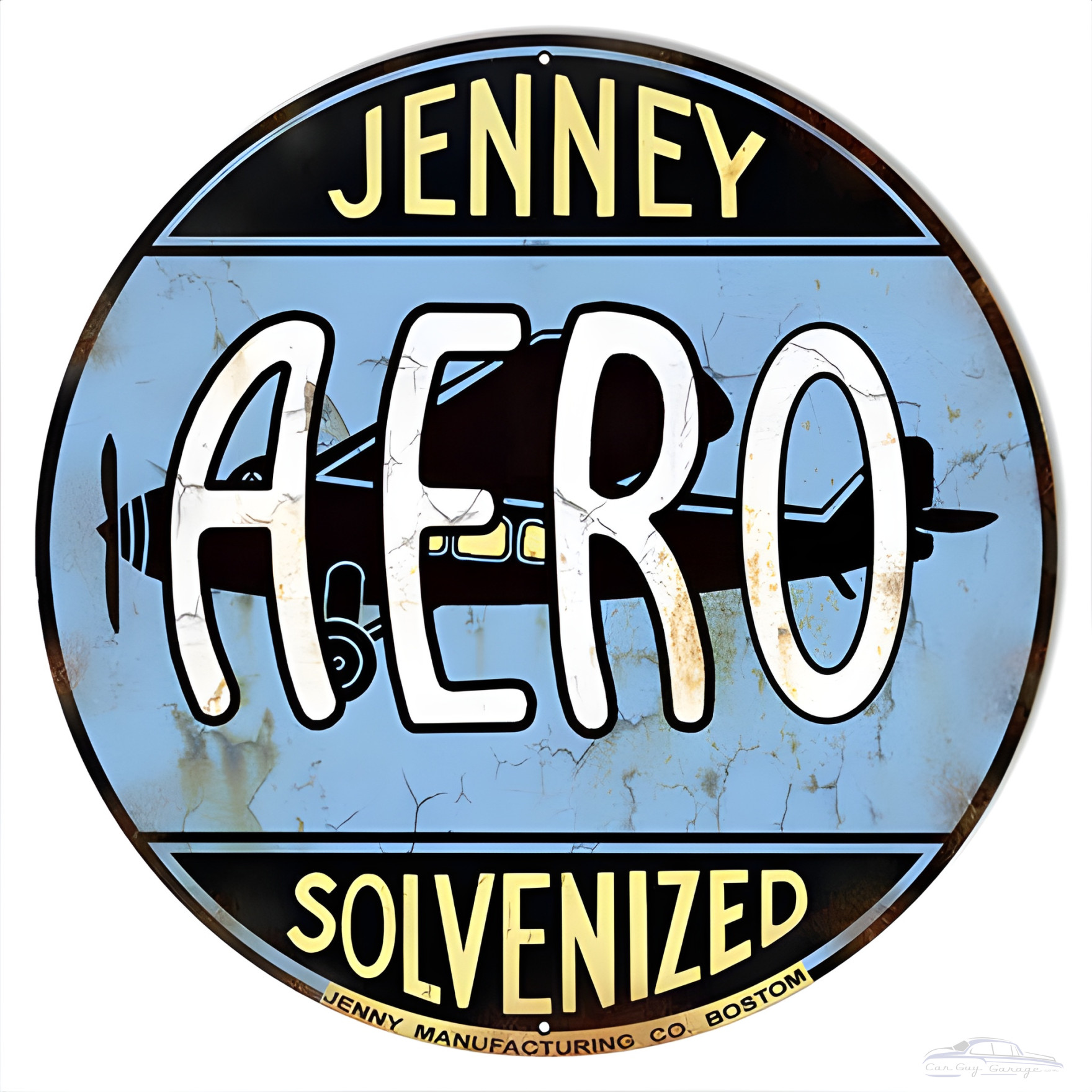 Aero Jenney Motor Oil Reproduction Large Garage Shop Metal Sign - 28" round