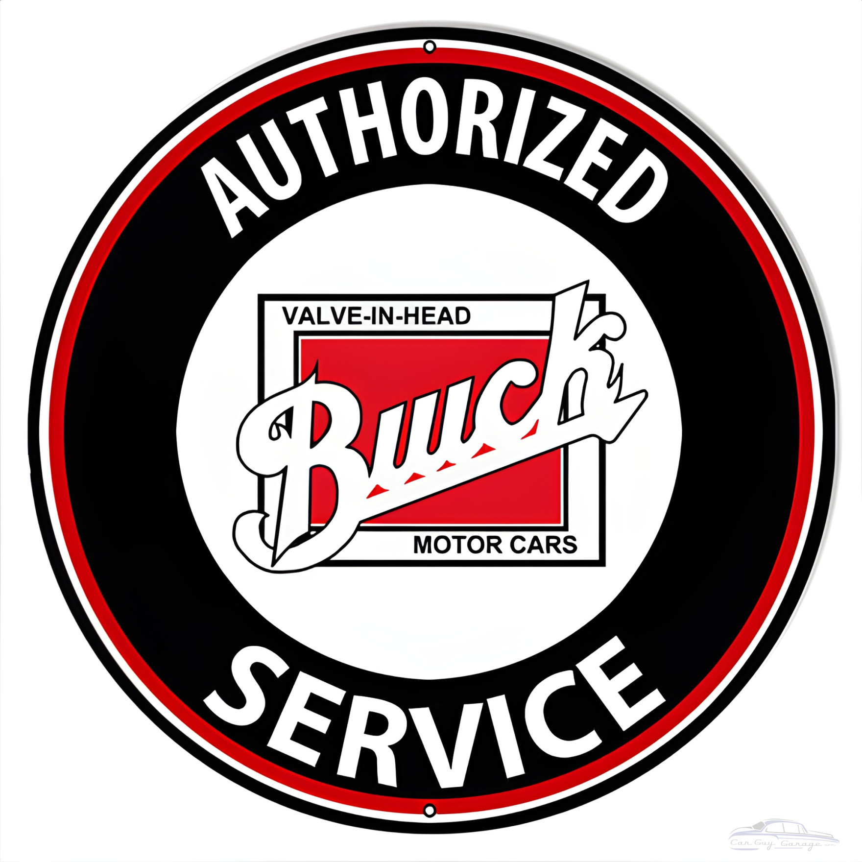 Buick Service Authorized Motor Oil Gas Metal Sign - 30" round