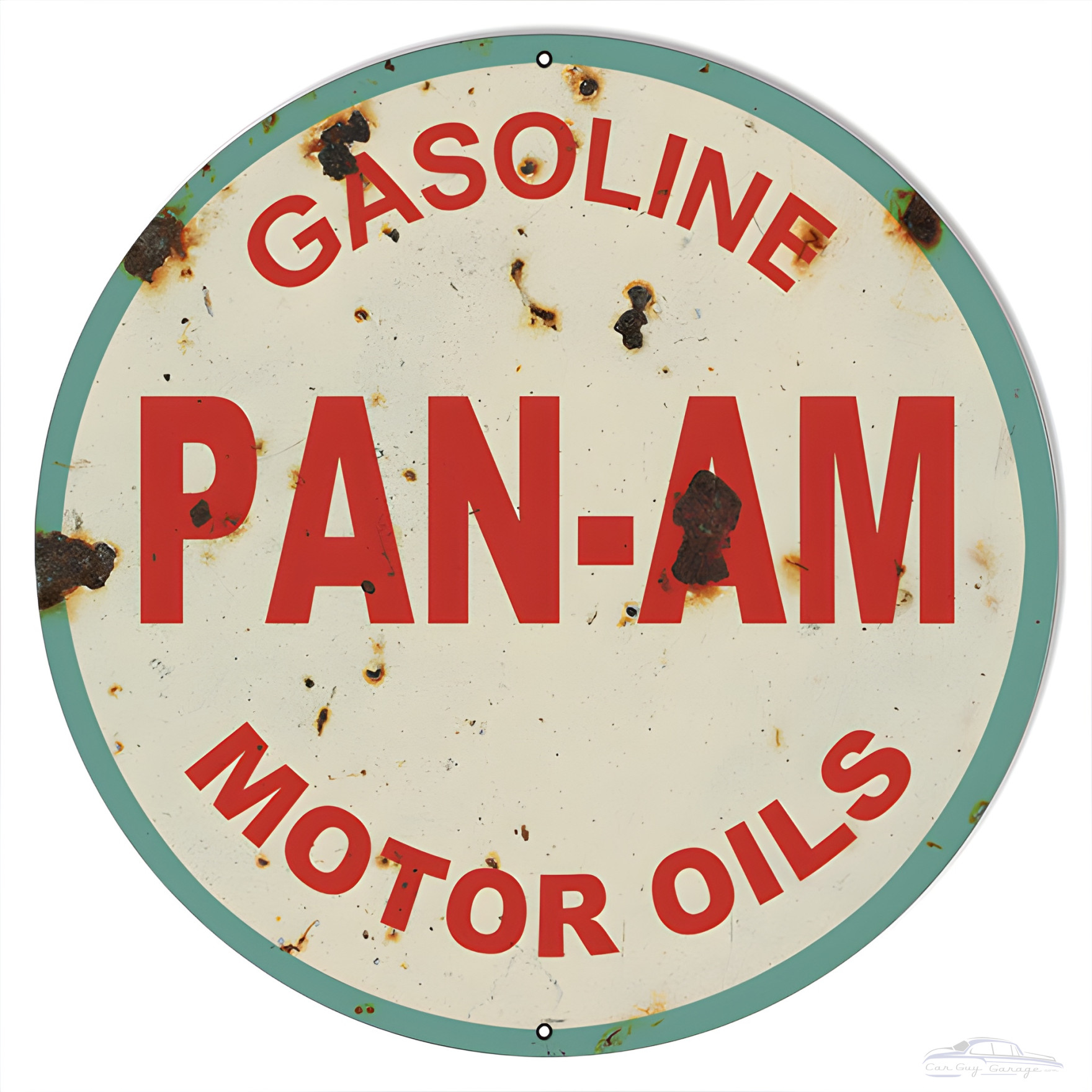 Pan Am Motor Oils Metal Sign - 18" Round