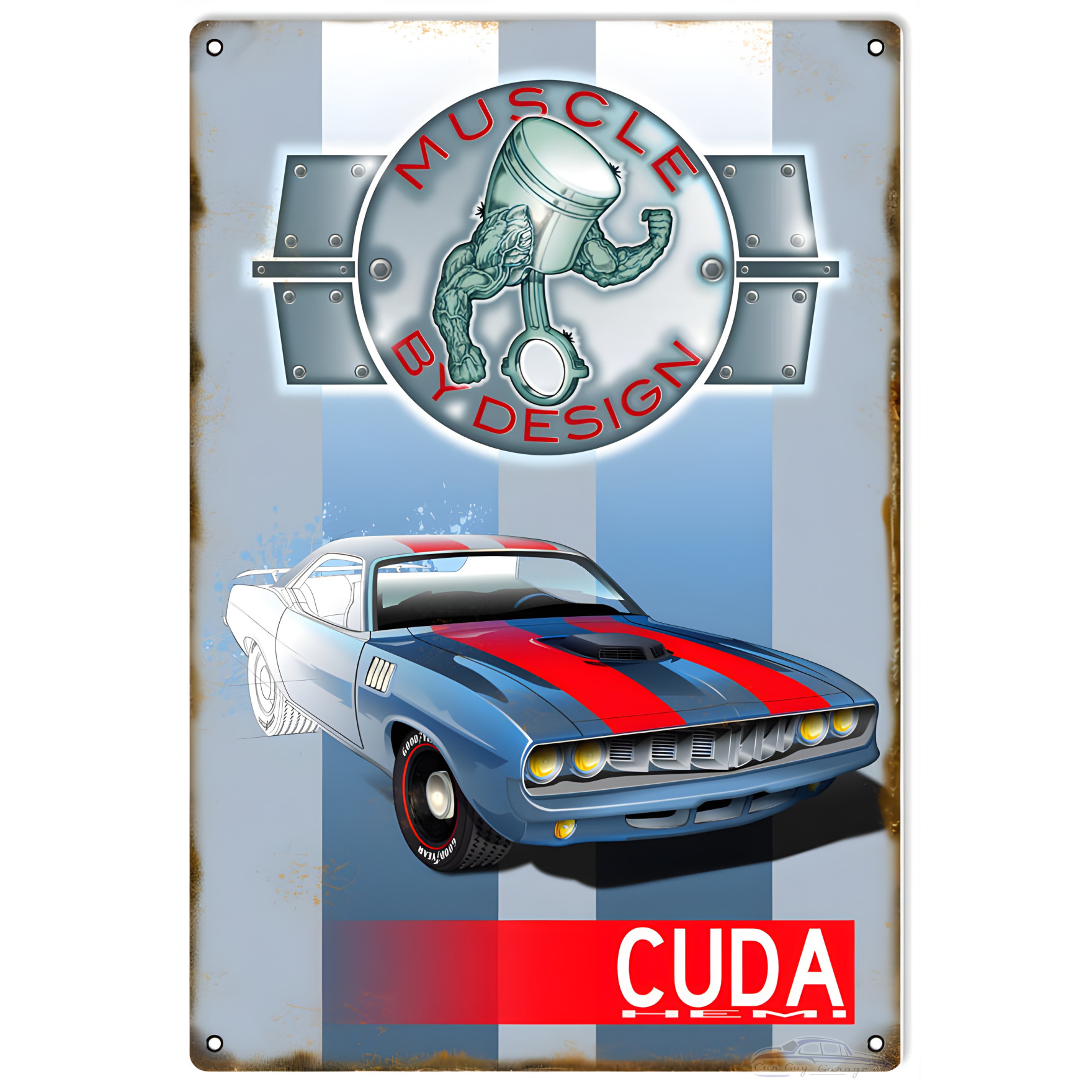 Reproduction Aged Looking Nostalgic Cuda Hemi Automobile Metal Sign ...