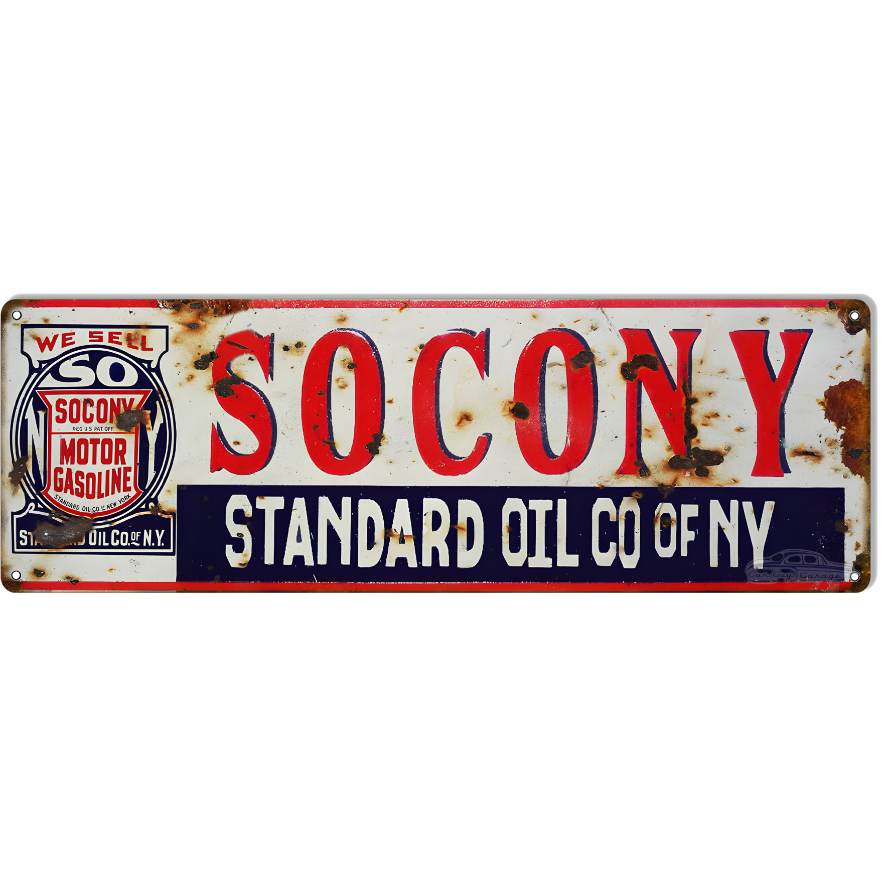 Socony Standard Motor Oil Of NY Metal Sign - 6" x 18"
