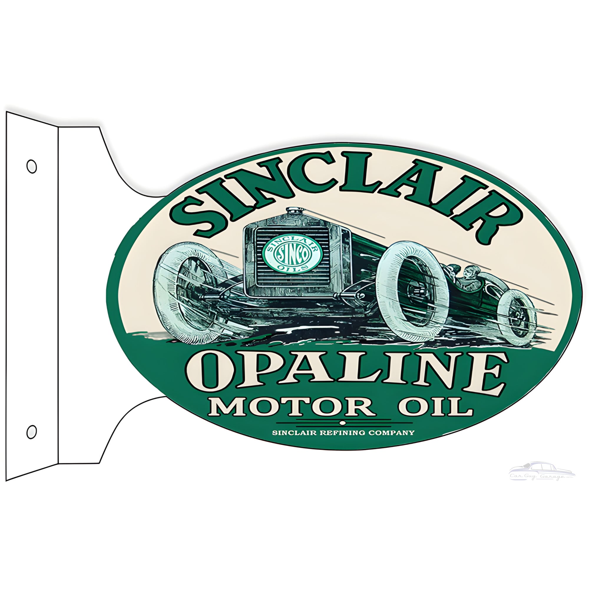 Sinclair Opaline Motor Oil Flange Metal Sign - 12" x 18"