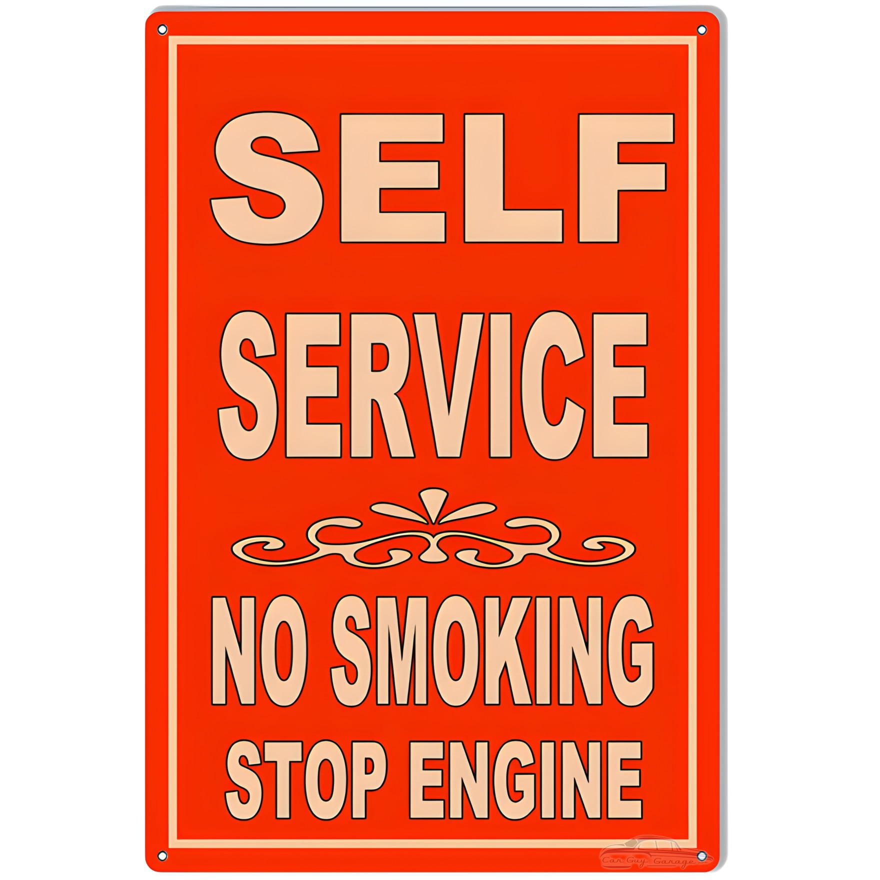 Self Service No Smoking Stop Engine Gas Station Metal Sign - 12" x 18"