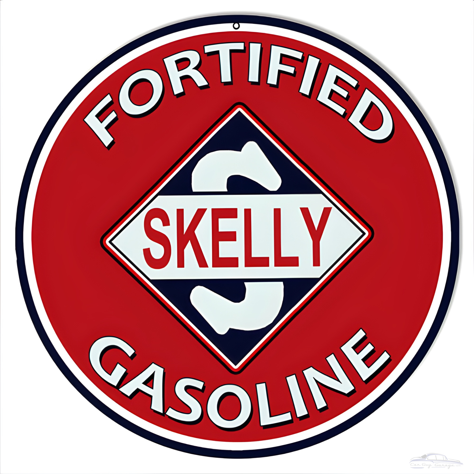 Skelly Fortified Gasoline Motor Oil Metal Sign - 14" Round