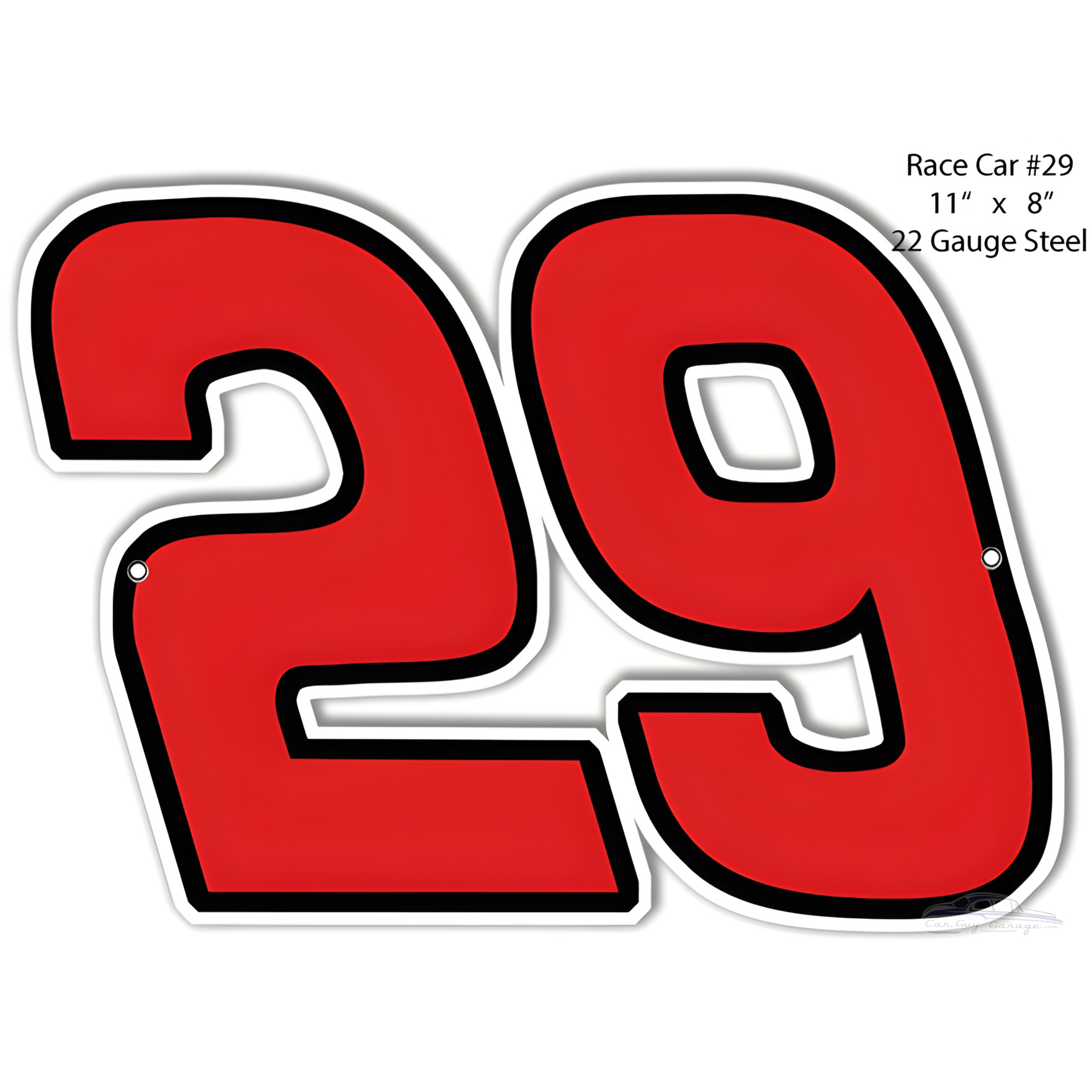 29 Race Car Metal Sign - 8" x 11"