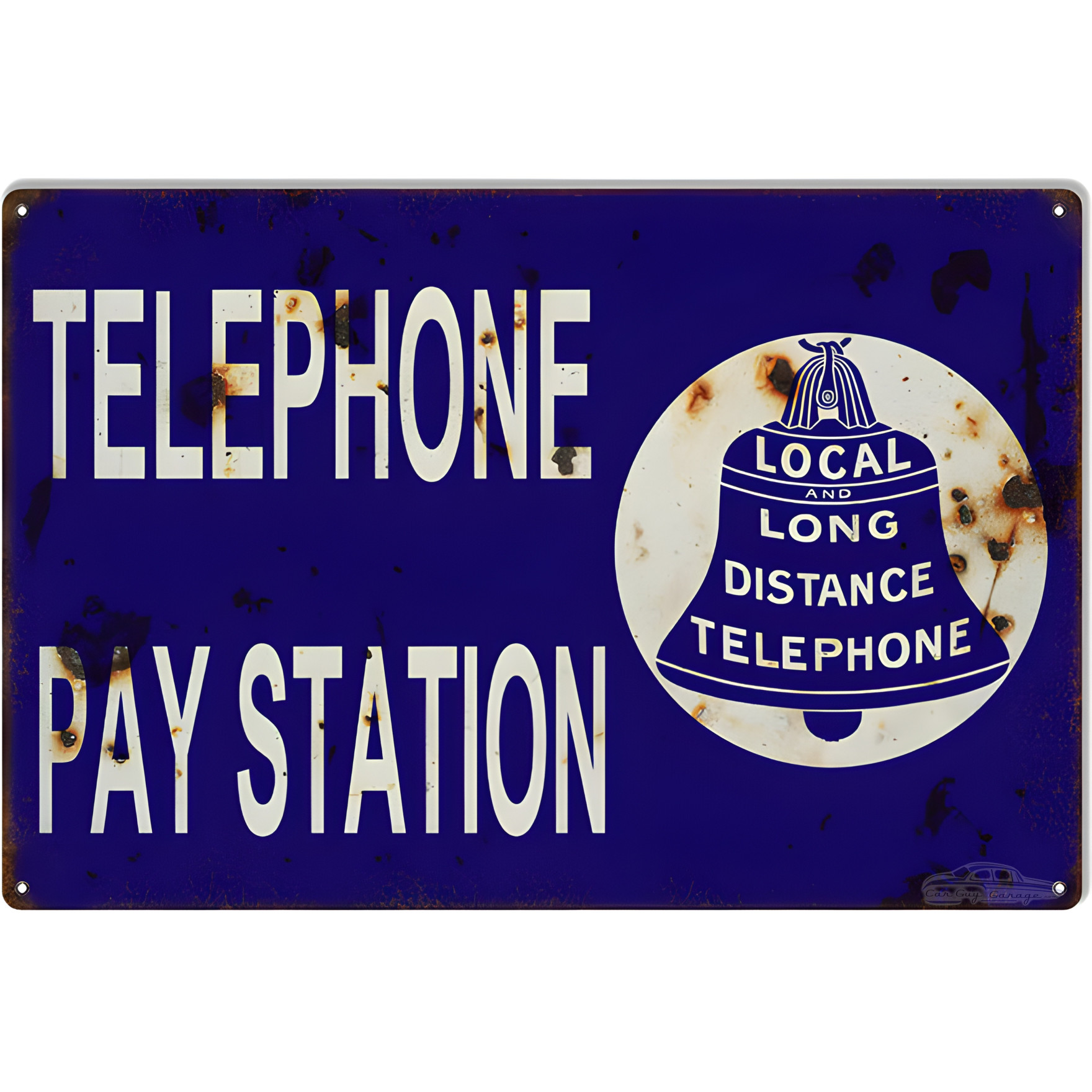 Aged Looking Telephone Pay Station Nostalgic Metal Sign - 12" x 18"