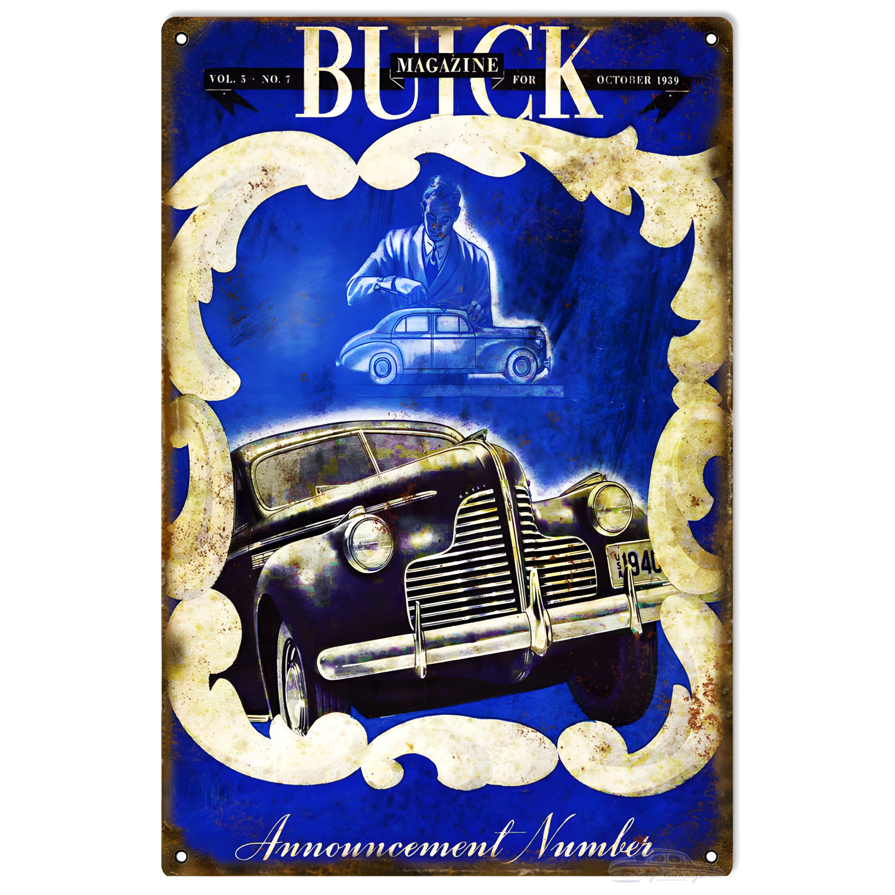 Classic Buick Announcement Metal Sign - 12" x 18"