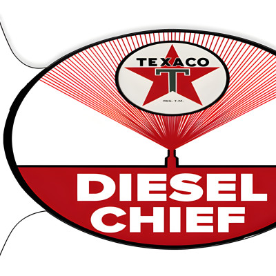 Texaco Diesel Chief Gasoline Flange Metal Sign - 12" x 18"
