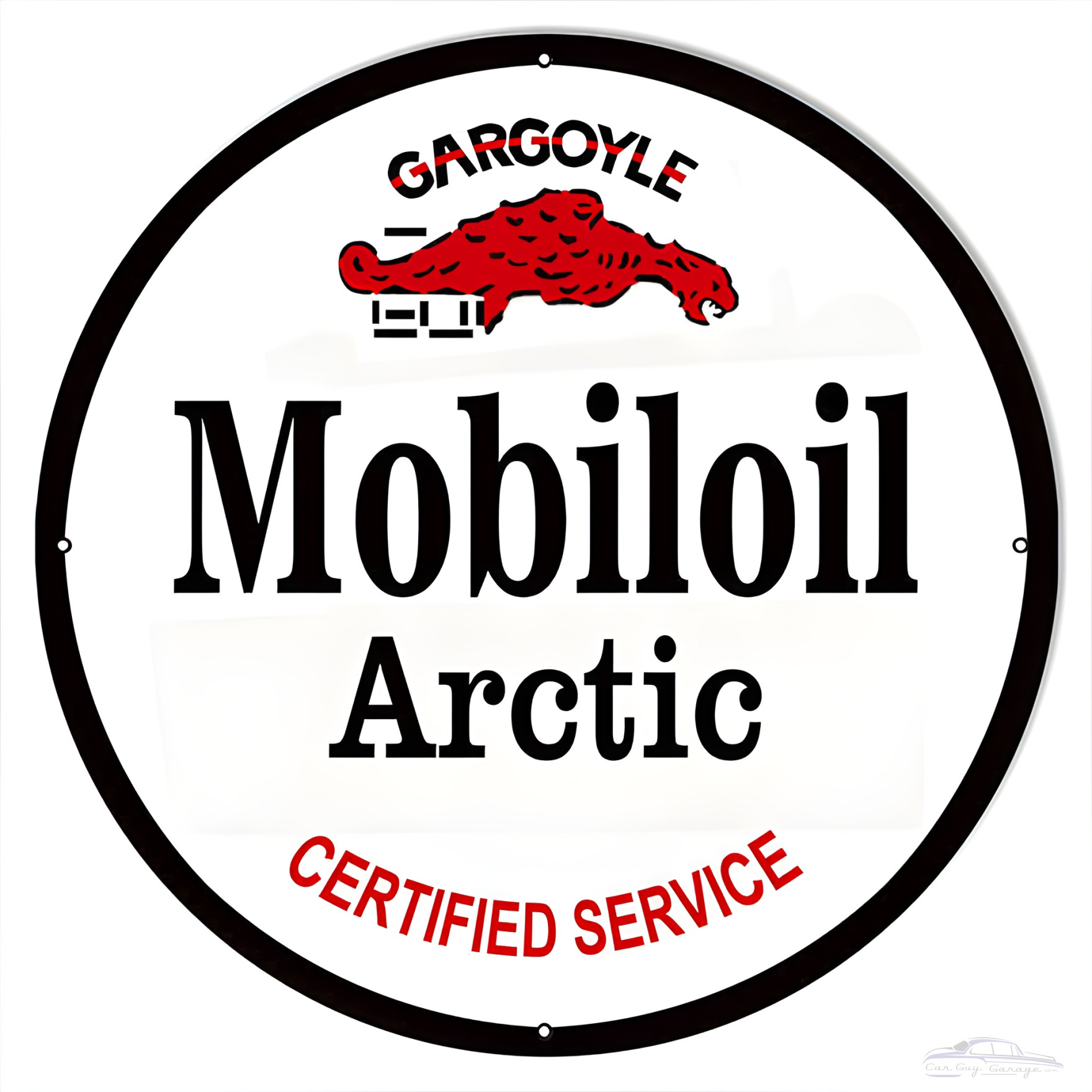 Gargoyle Arctic Mobiloil Metal Sign - 30" Round