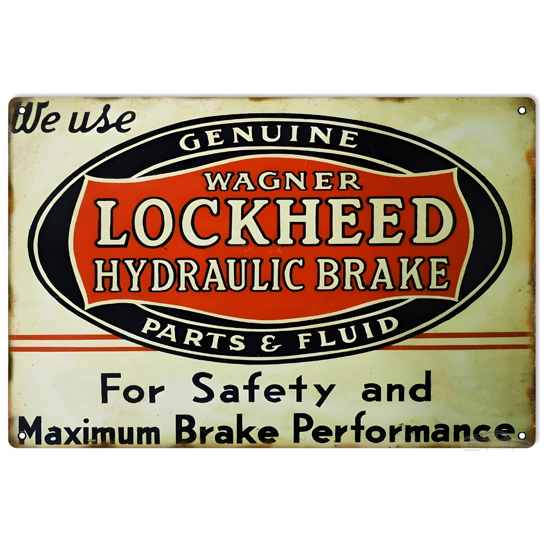 Wagner Lockheed Hydraulic Brake Parts And Fluid Metal Sign - 12" x 18"