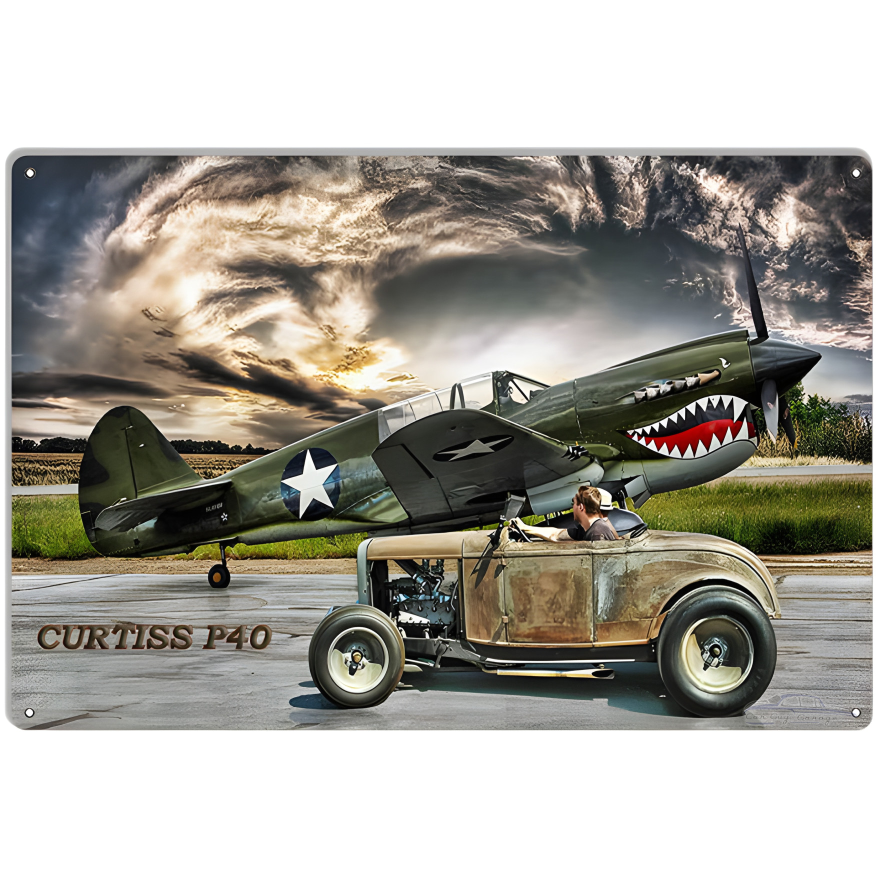 Curtiss P40 Metal Sign - 12" x 18"
