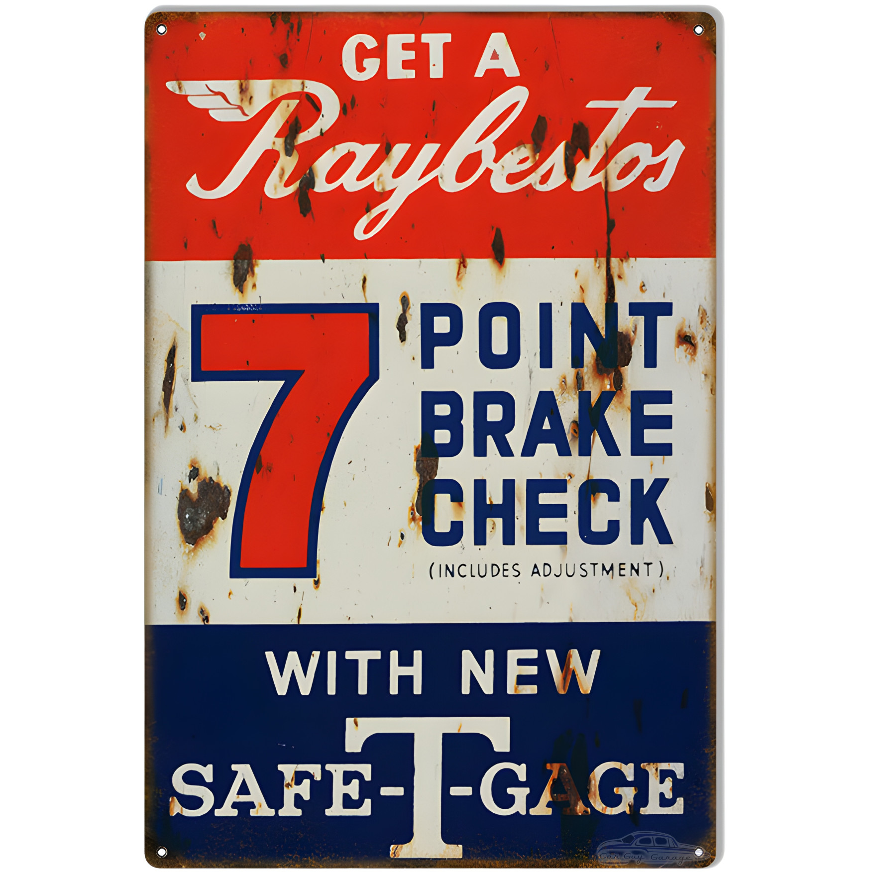 Raybestos 7 Point Brake Check Metal Sign - 12" x 18"