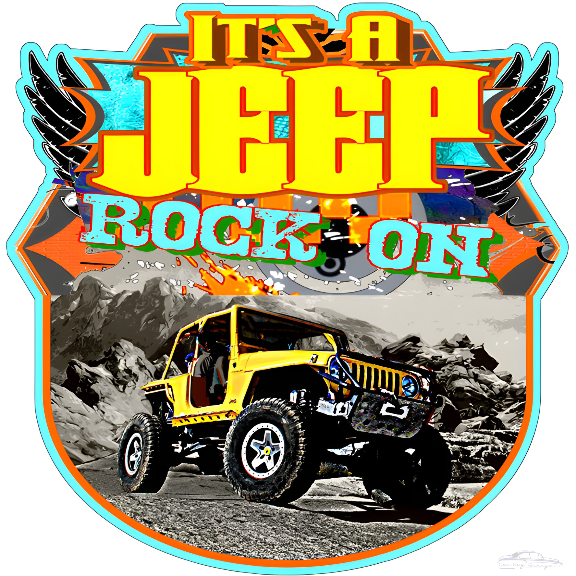 Jeep Garage Shop Laser Cut Out Metal Sign - 14" x 14"