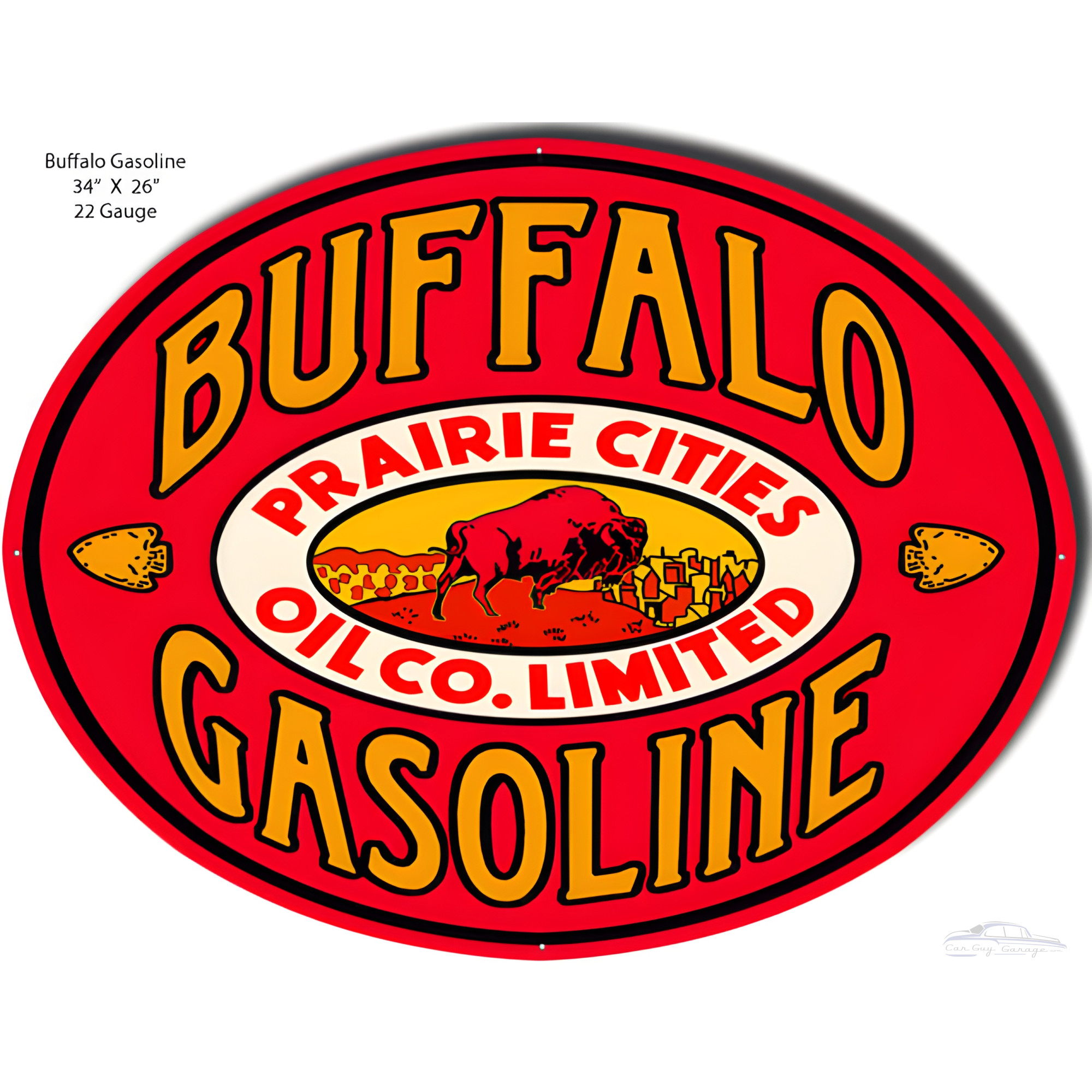 Buffalo Gasoline Metal Sign - 26" x 34"