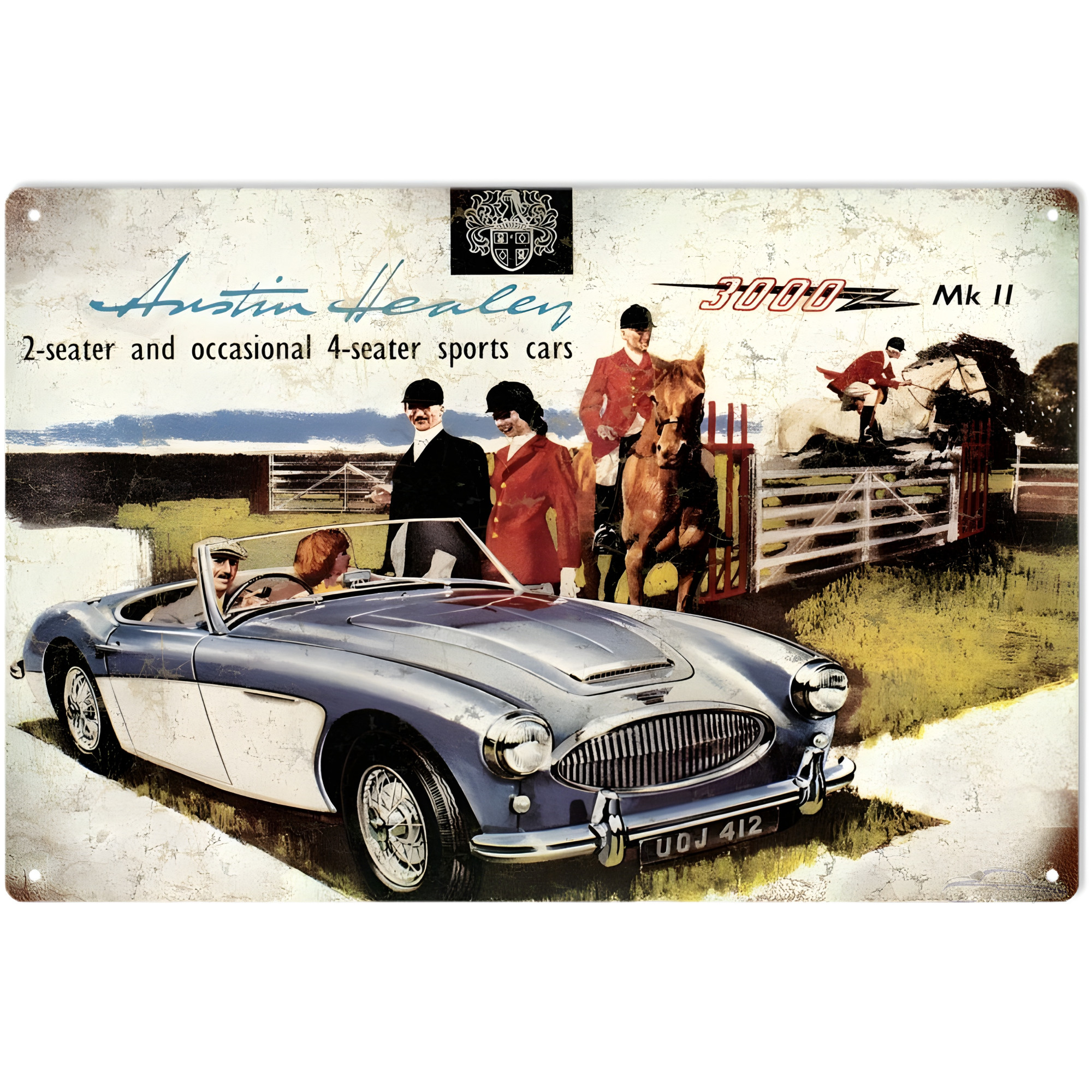 Austin Healey Sports Car Metal Sign - 12" x 18"
