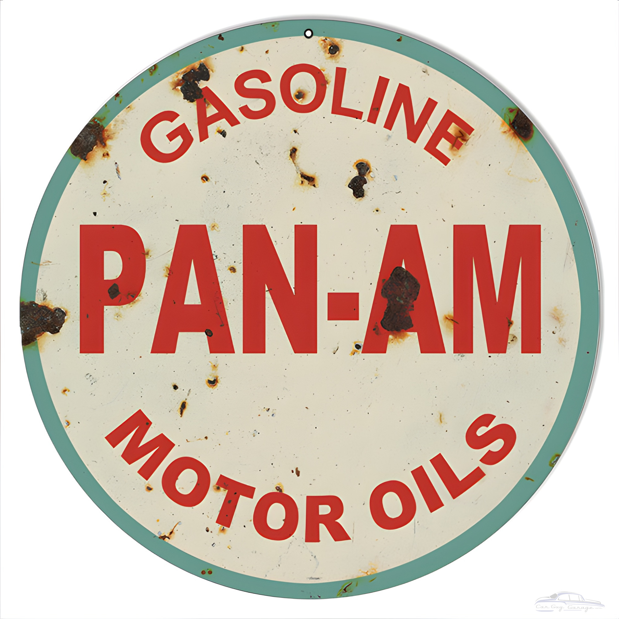 Pan Am Motor Oils Metal Sign - 14" Round