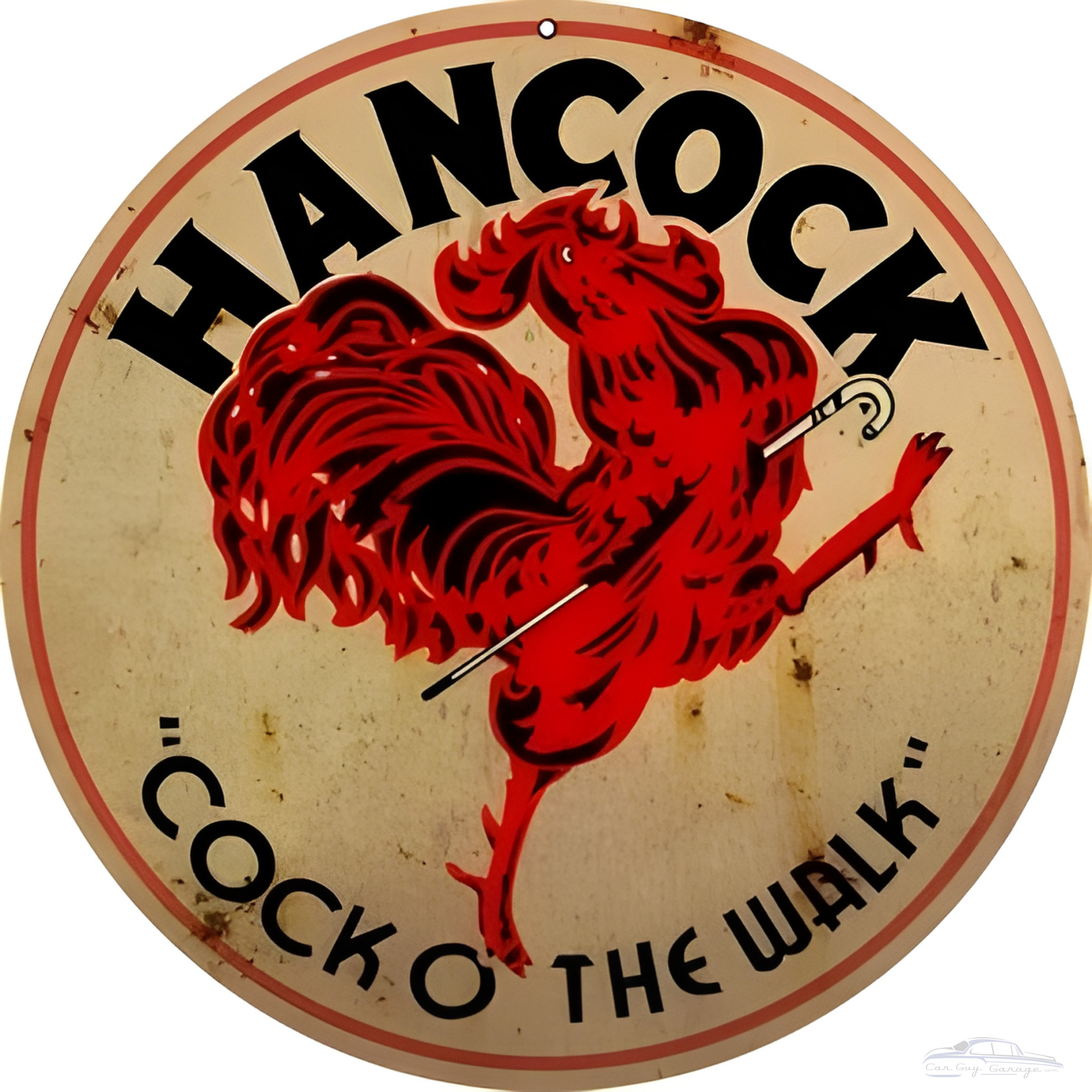 Hancock Cock o Metal Sign - 14" Round
