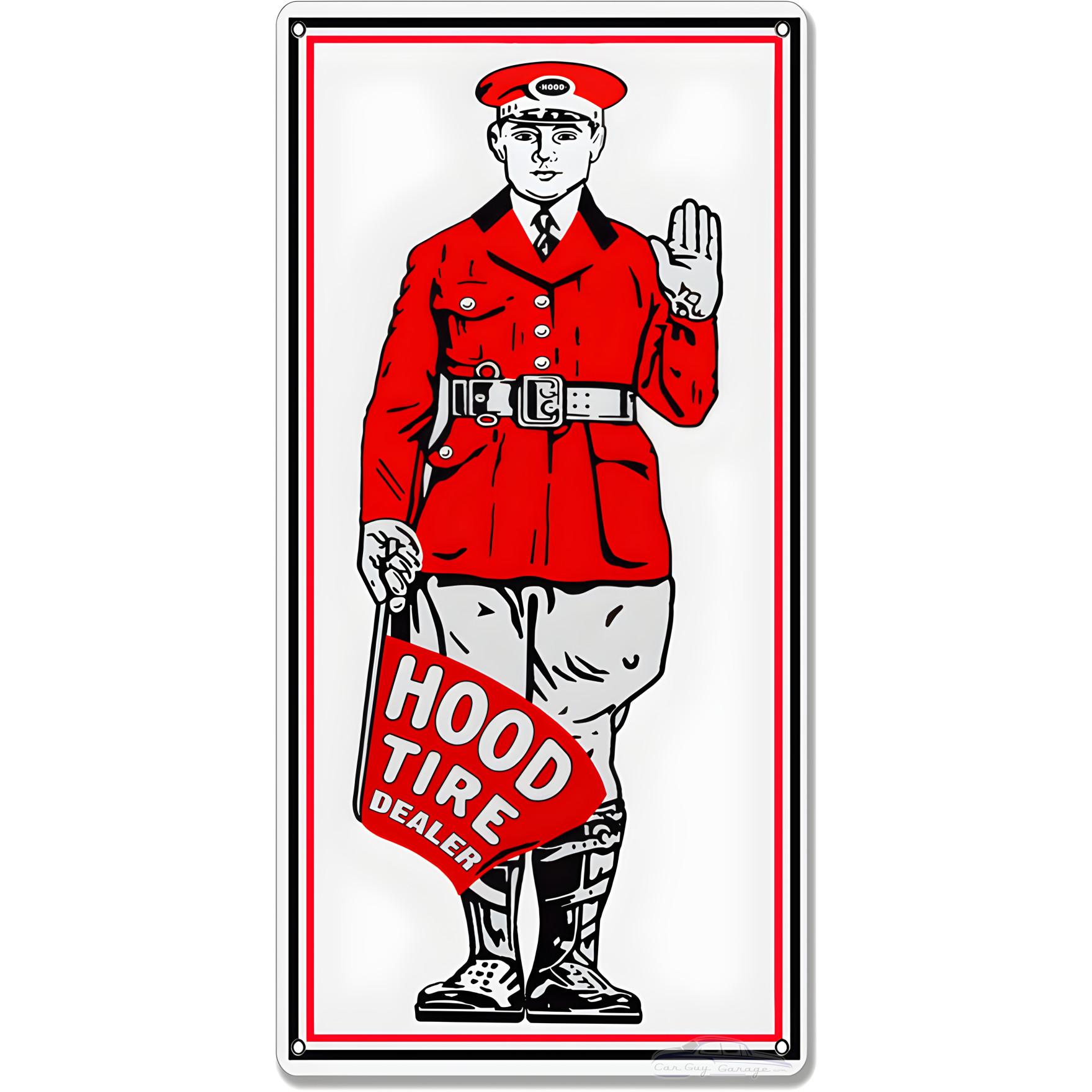 Hood Tires Gas Station Metal Sign - 12" x 24"
