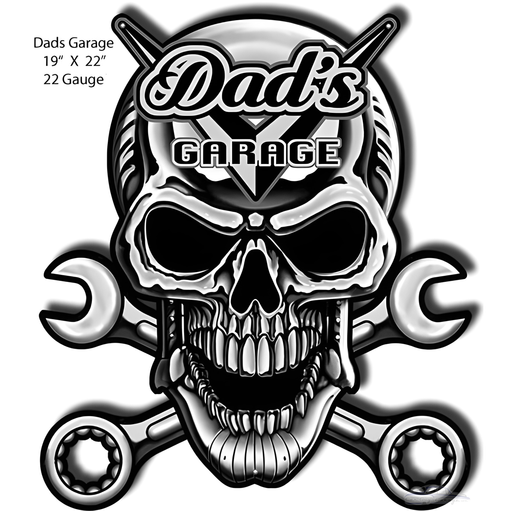 Dads Garage Cut Out Garage Art Metal Sign - 19" x 22"
