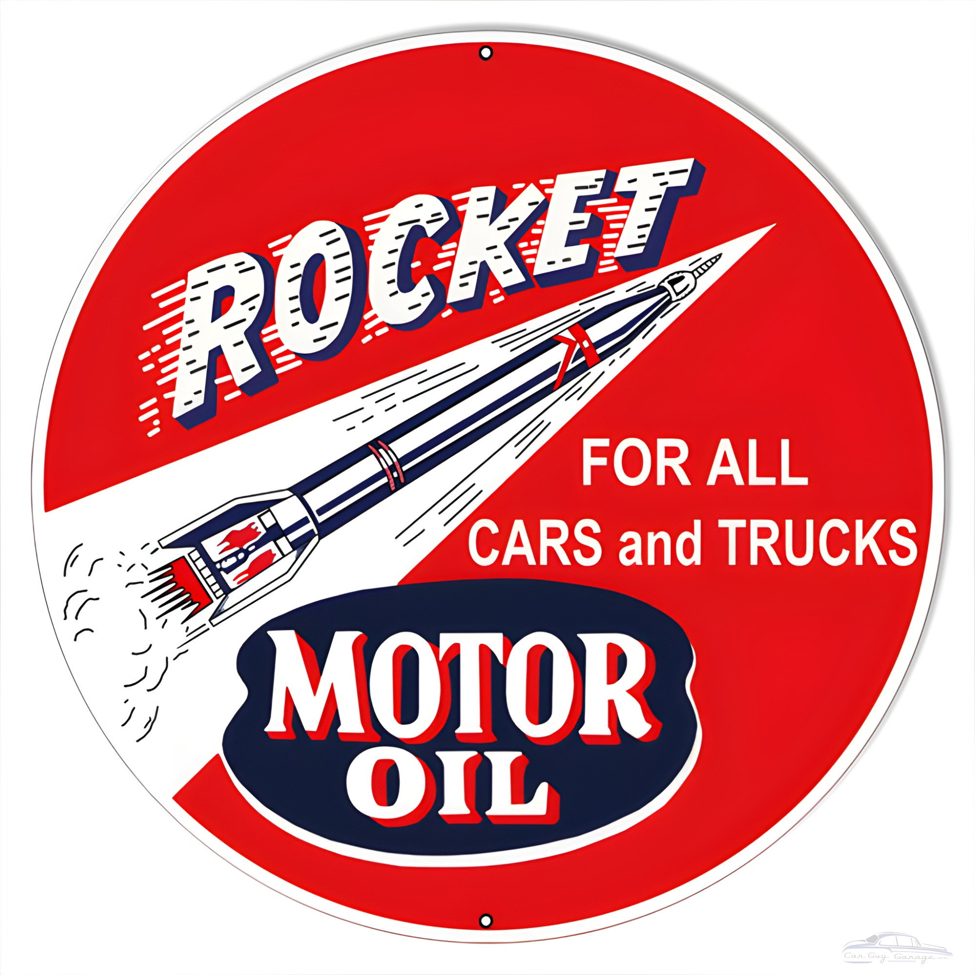 Rocket Motor Oils Metal Sign - 24" Round
