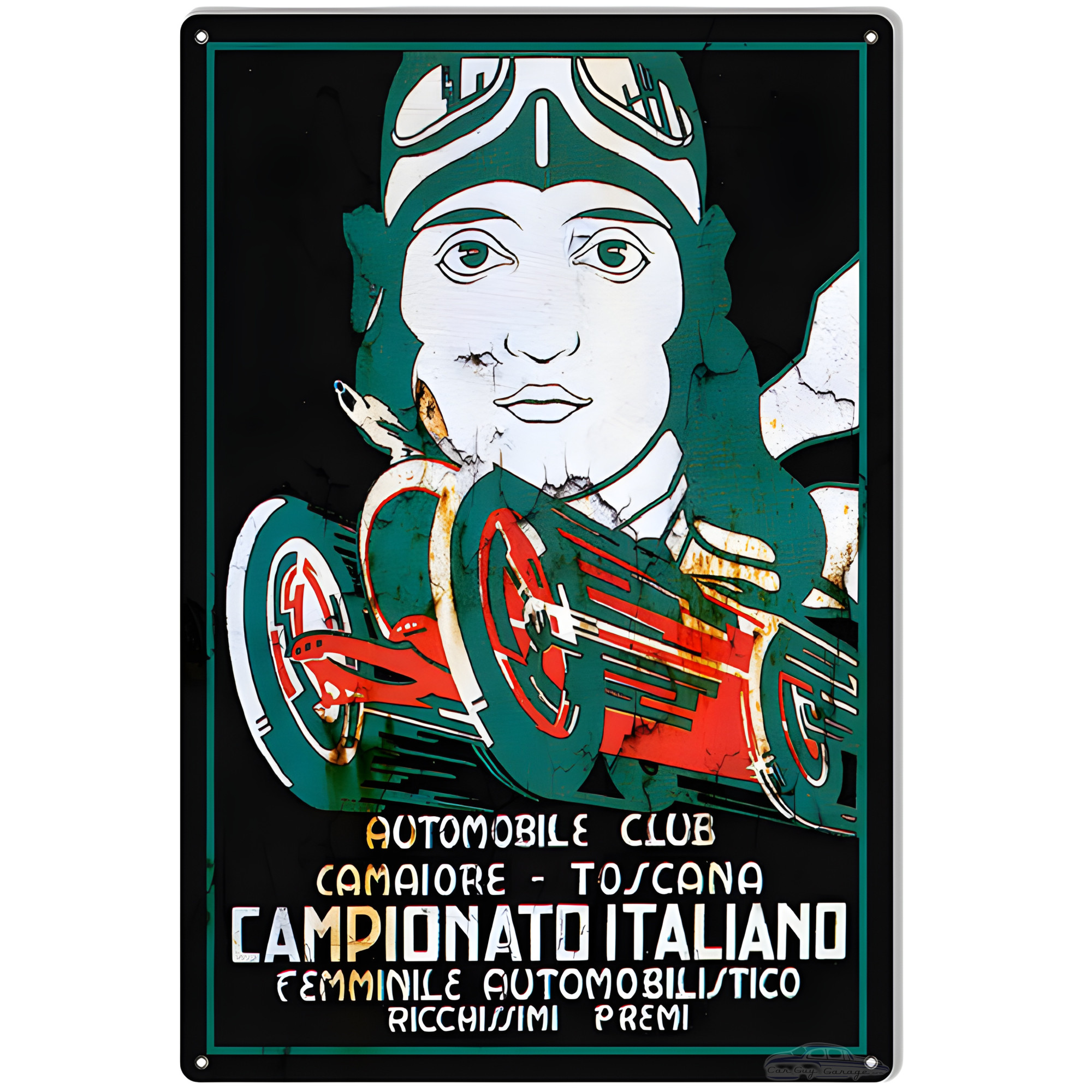 Italiano Automobile Club Reproduction Garage Metal Sign - 12" x 18"