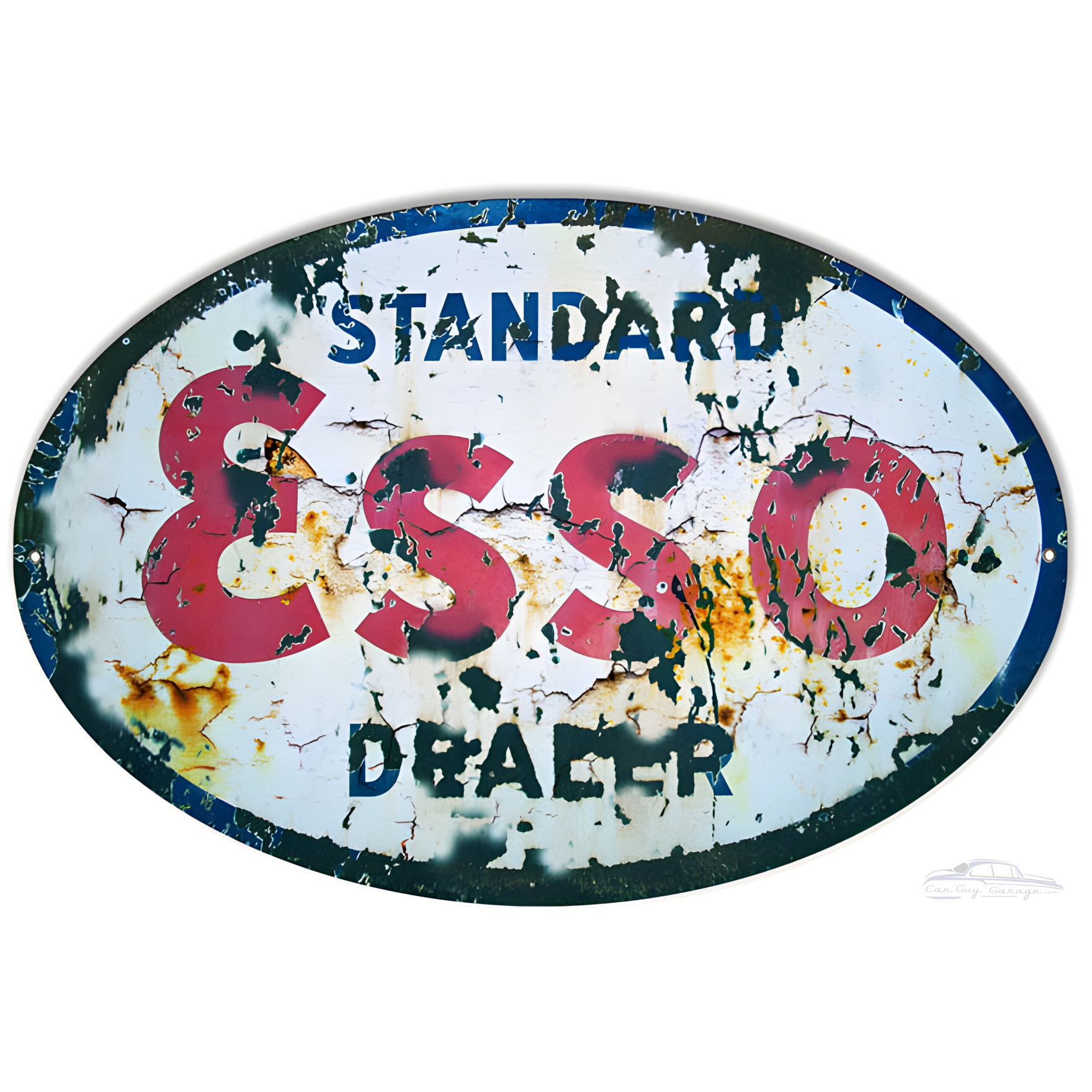 Esso Standard Dealer Vintage Reproduction Oval Metal Sign - 11" x 18"