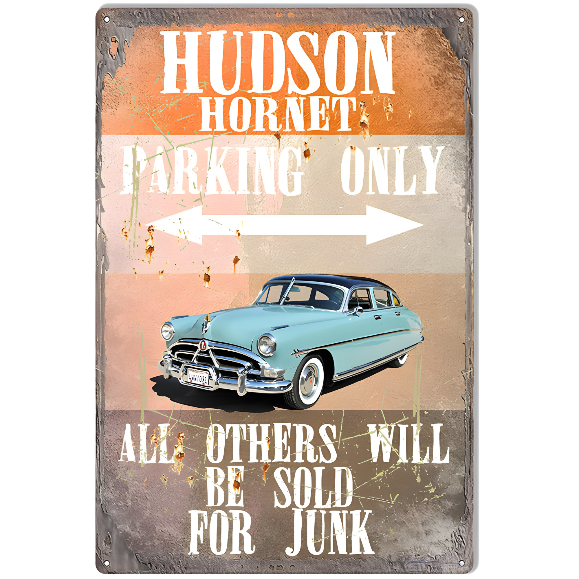 Hudson Hornet Parking Metal Sign - 12" x 18"