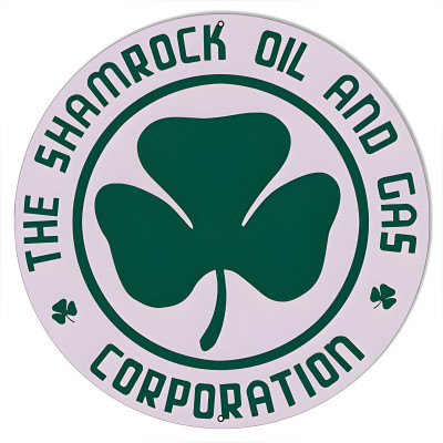 Shamrock Corporation Oil And Gas Metal Sign - 24" Round