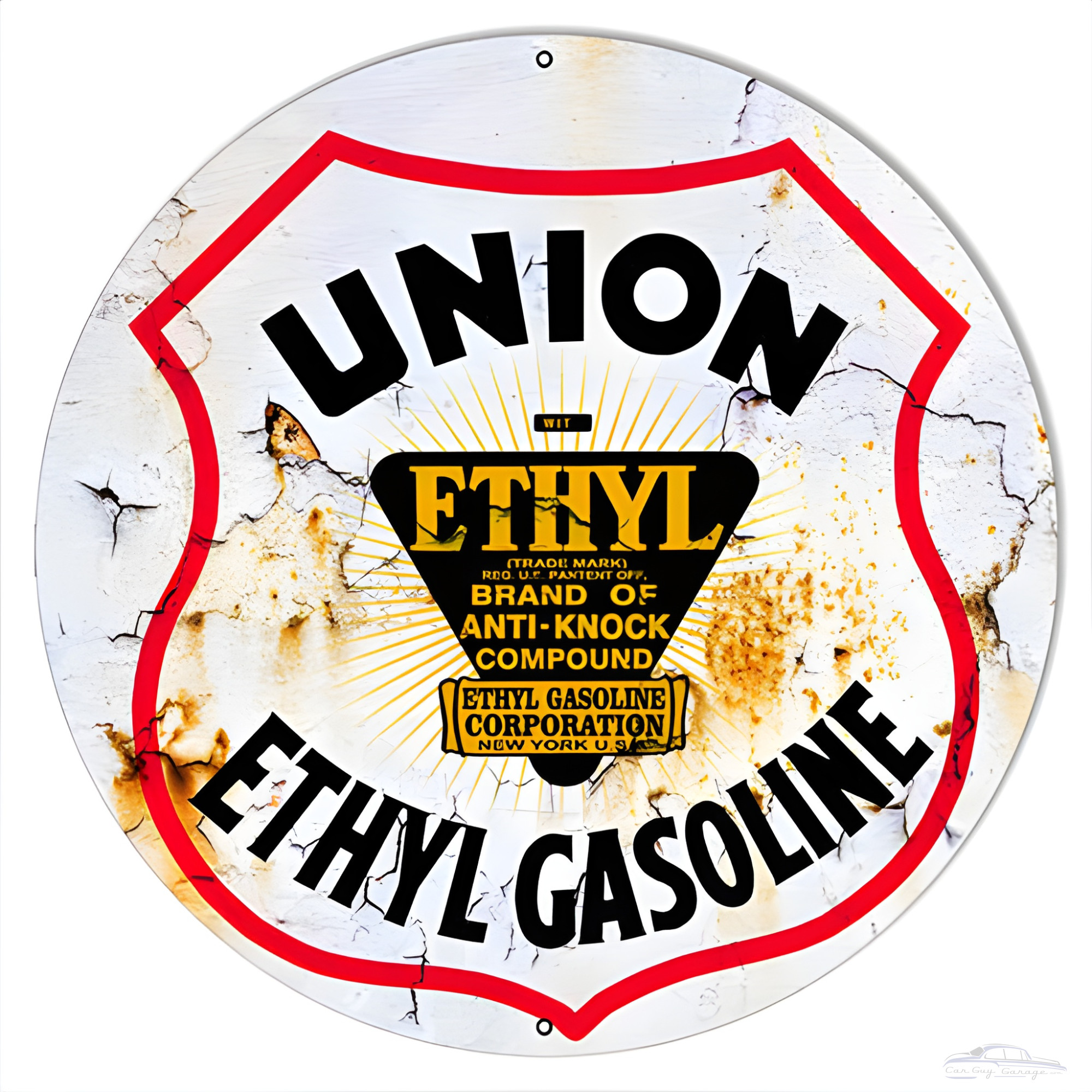 Union Ethyl Gasoline Metal Sign - 30" Round