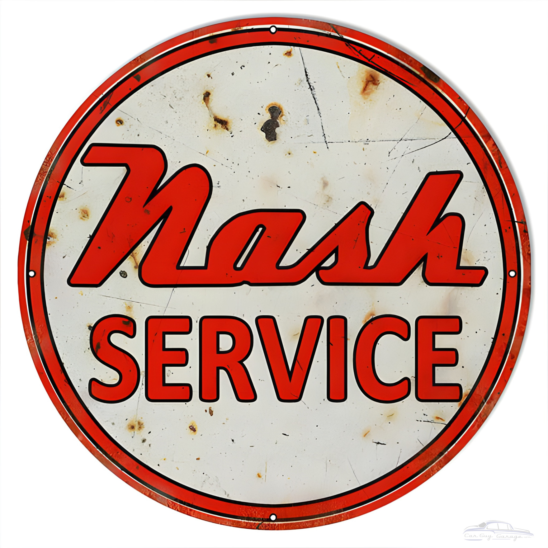Nash Service Motor Oil Metal Sign - 24" Round
