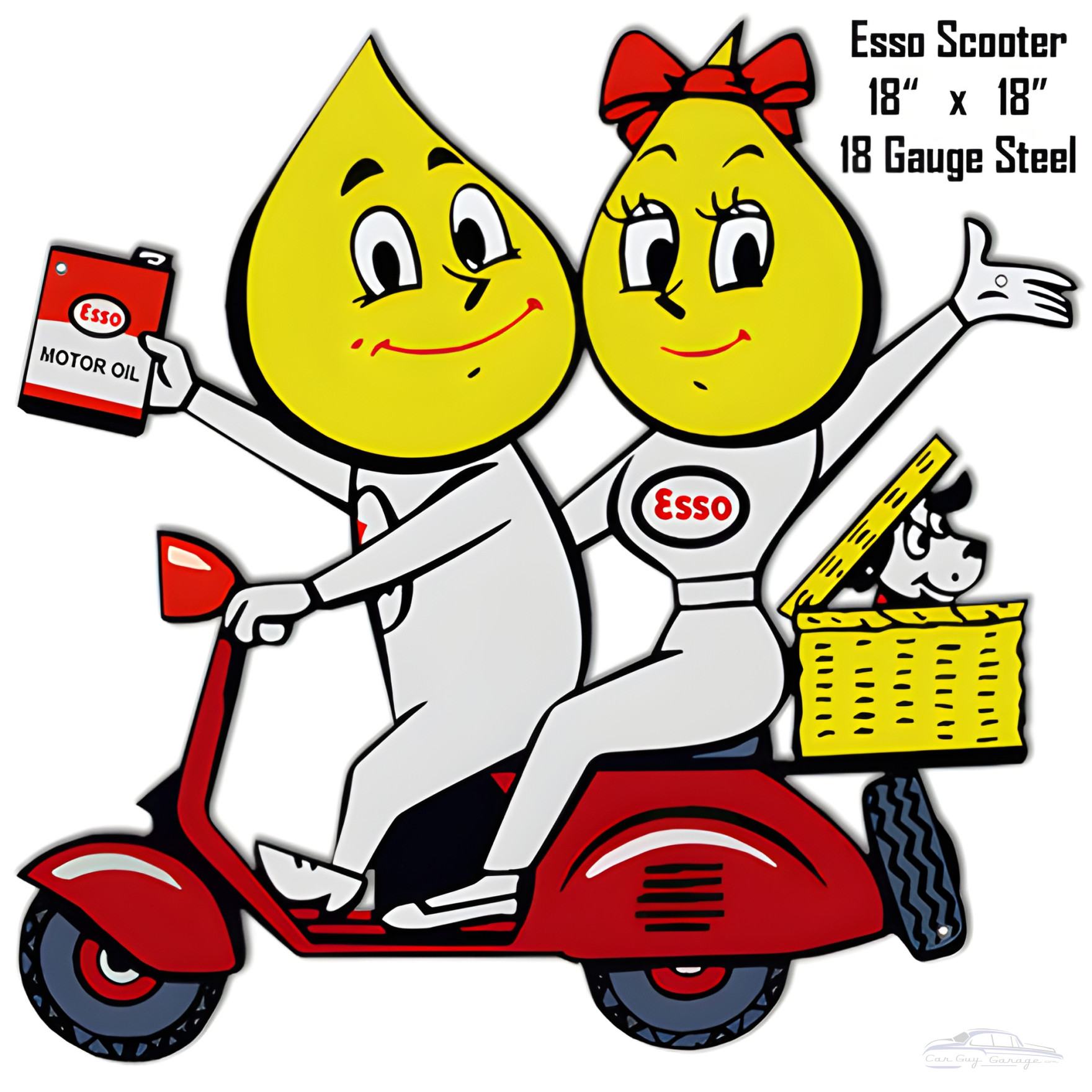 ESSO Motor Scooter Reproduction Metal Sign - 18" x 18"